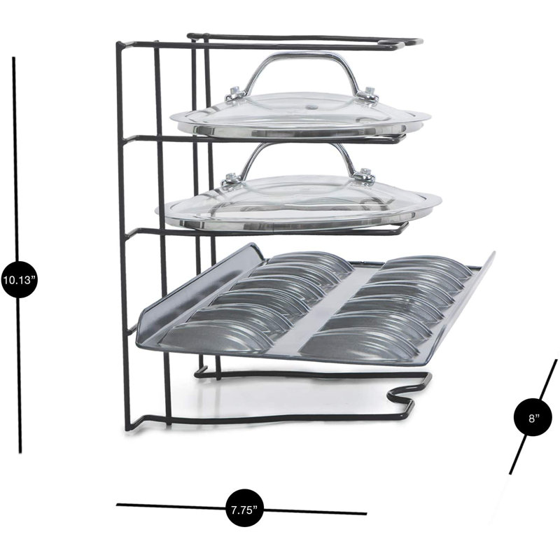SmartDesign Smart Design Bakeware & Lid Storage Rack w/ 4 Compartment ...