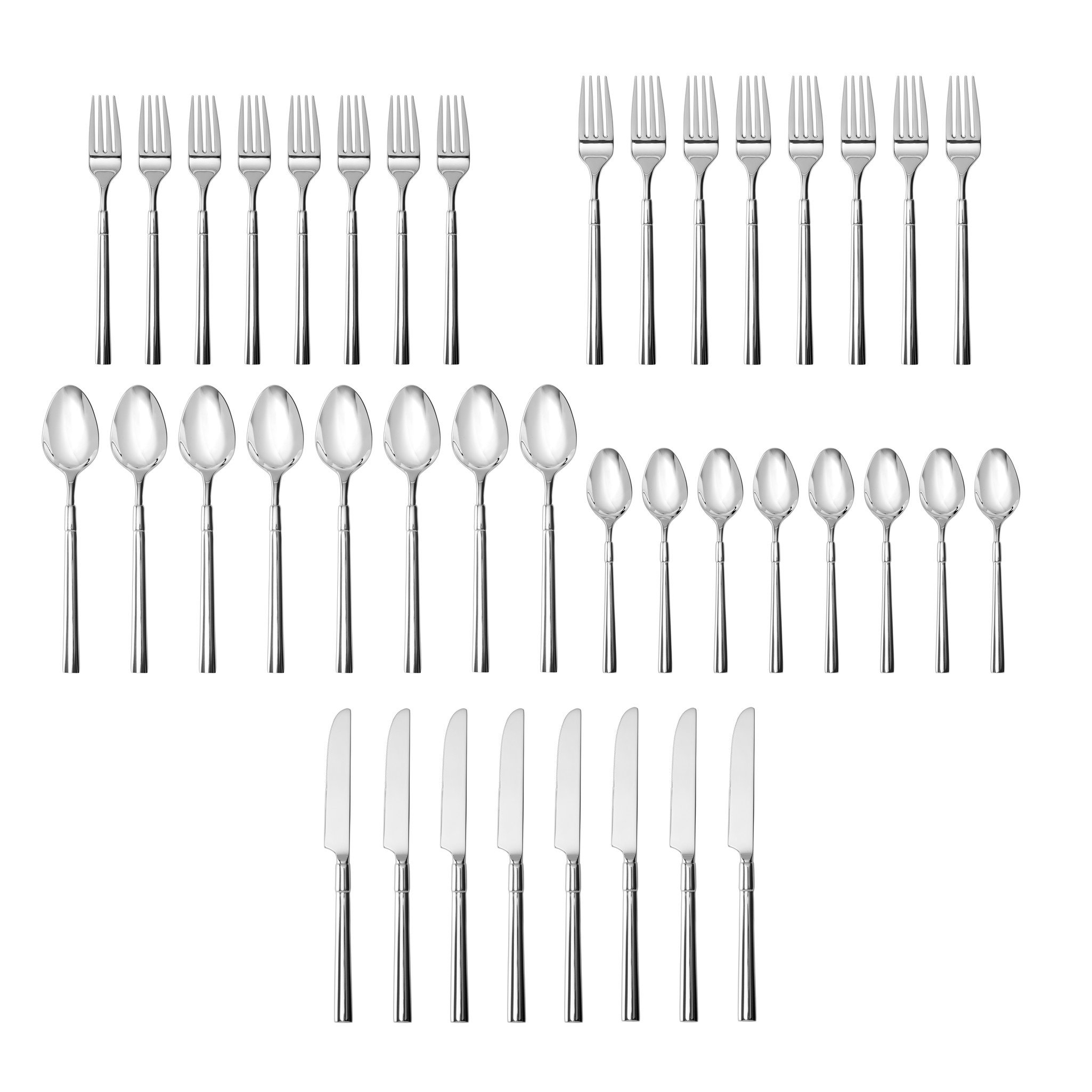 Fortessa Lloyd 18/10 Stainless Steel, 40 Piece Flatware Set (Service ...
