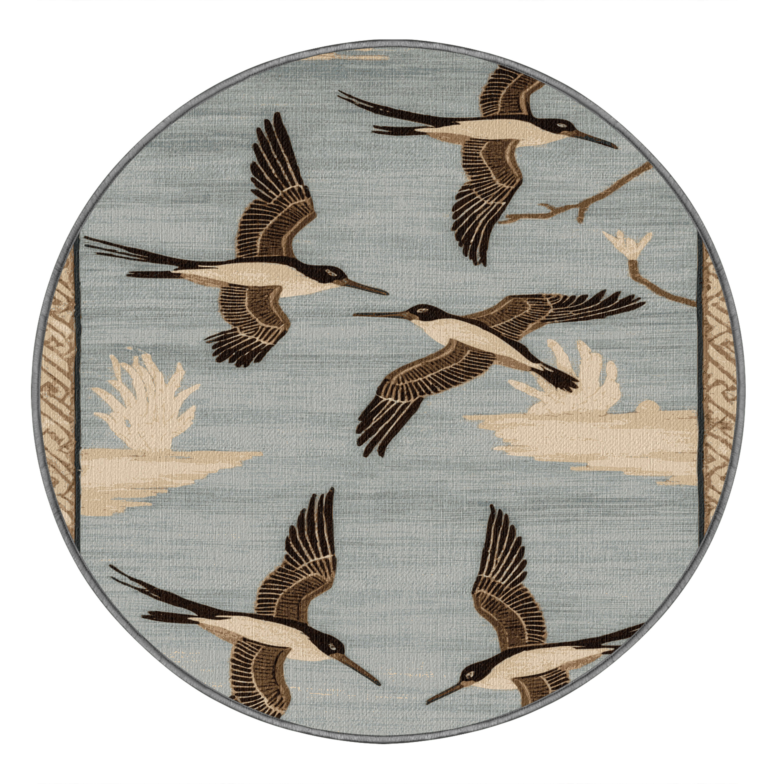 Hokku Designs Washable Coastal Birds Coastal Area Rug | Wayfair