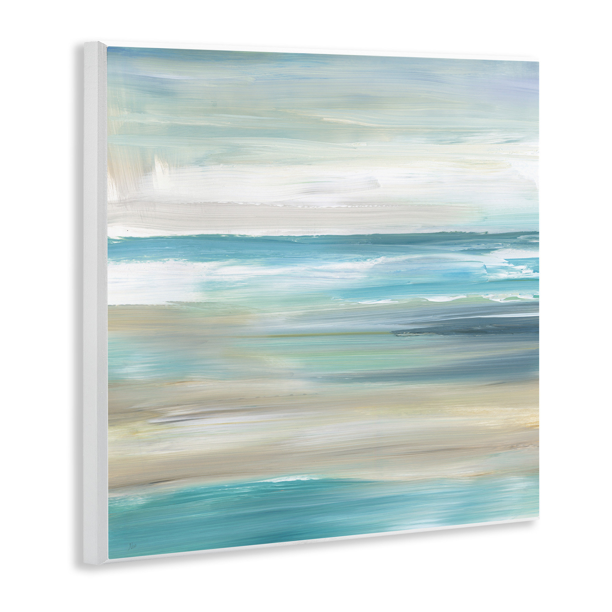 Stupell Industries Au-405-Giclee Abstract Beach Sand Ocean Waves by Nan ...