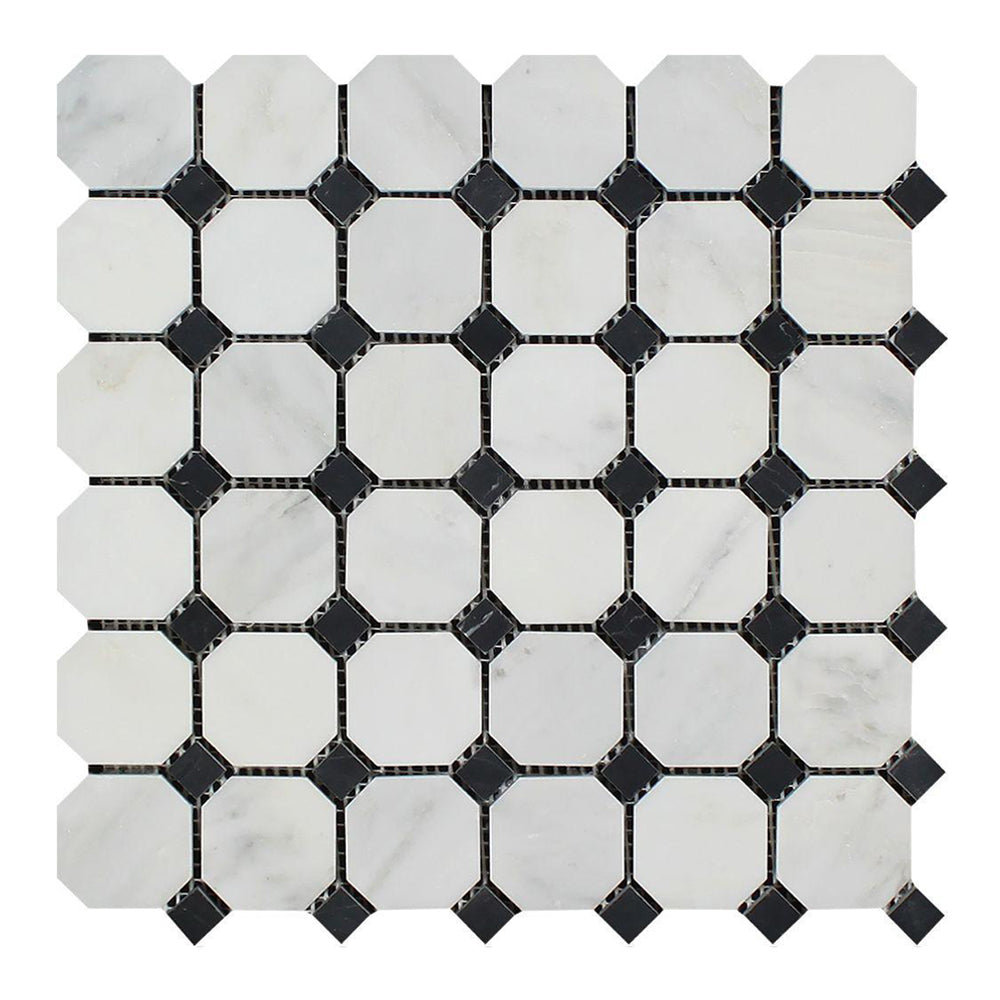 Stone & Tile Shoppe, Inc. Marble Octagon and Dot Mosaic Wall & Floor ...