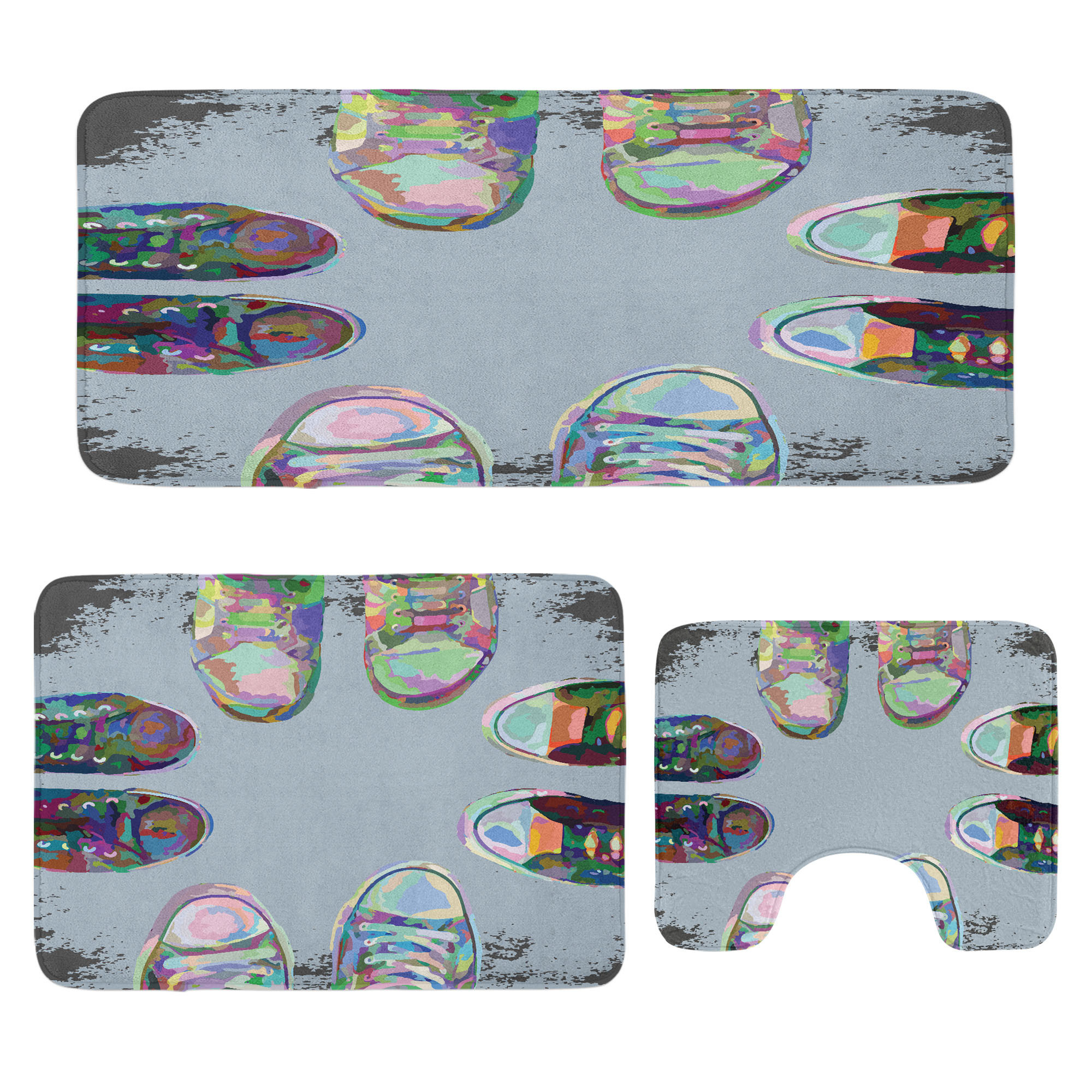 Ivy Bronx Modern Bathroom Rug Set 3 Pieces U-Shape & Rectangle Mats ...