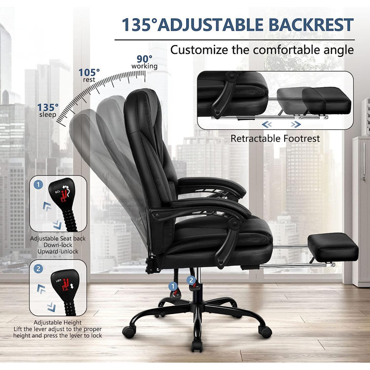 Red Barrel Studio® Faux Leather Executive Computer Chair | Wayfair