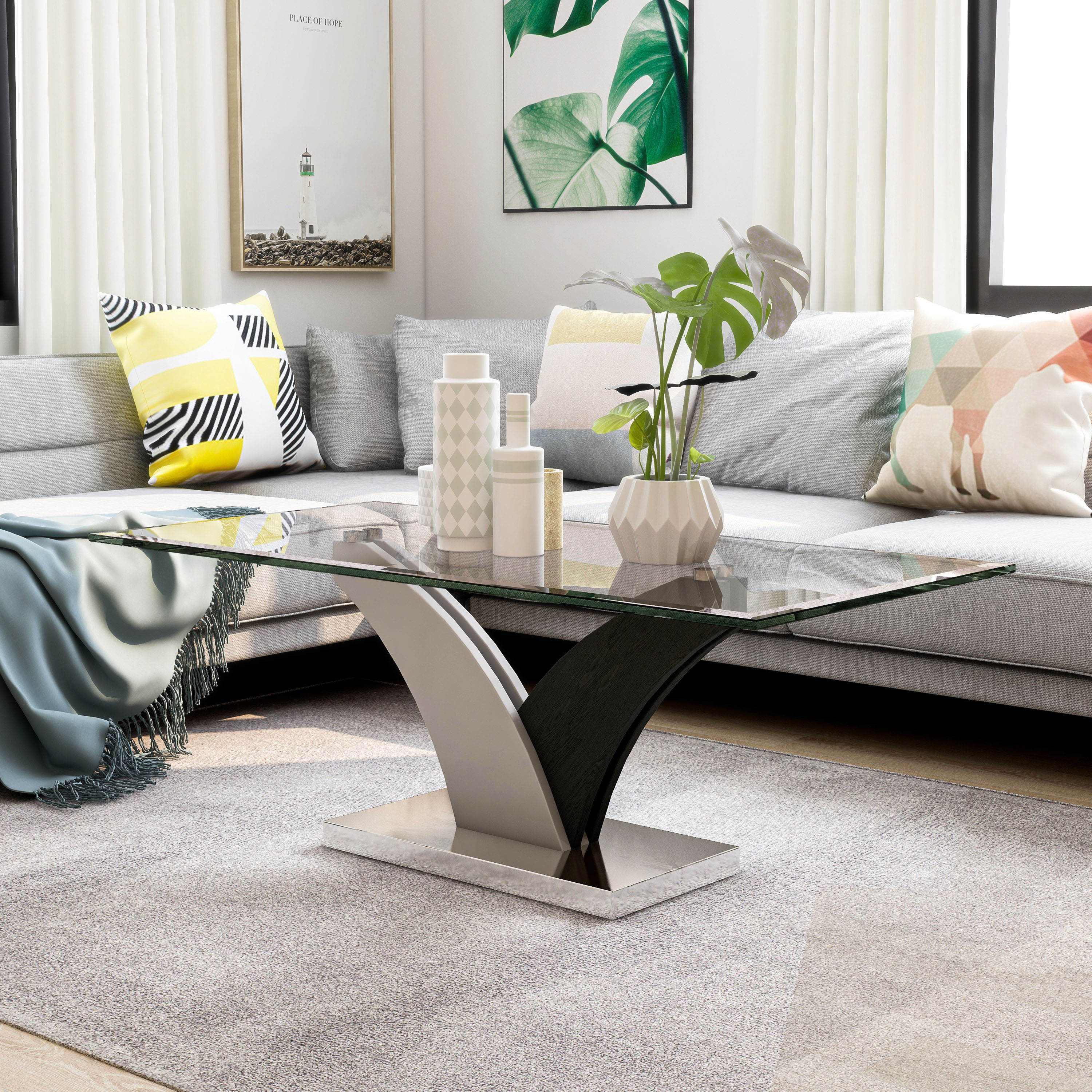 Orren Ellis Jamel Pedestal Coffee Table & Reviews - Wayfair Canada