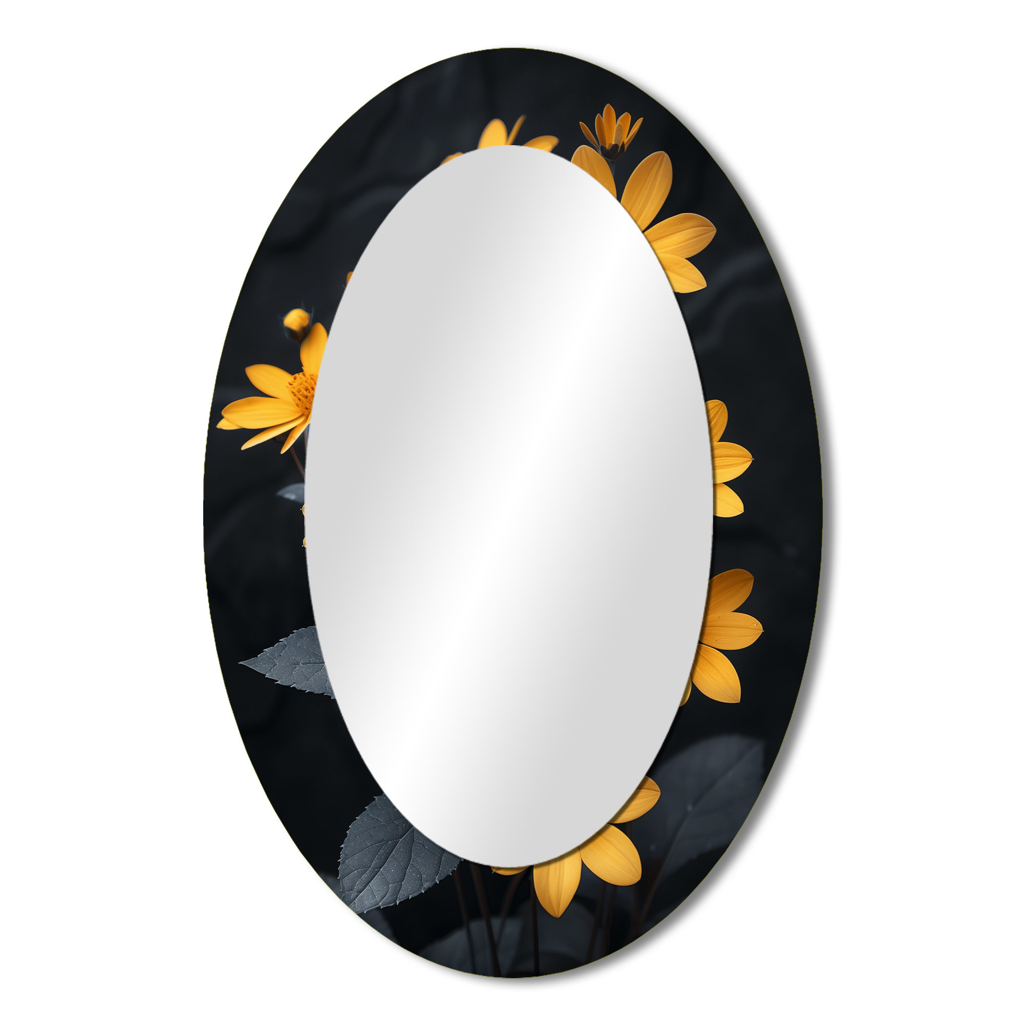 Ivy Bronx Fragrant Yellow Black Daisy Photo I - Floral Oval Decorative ...