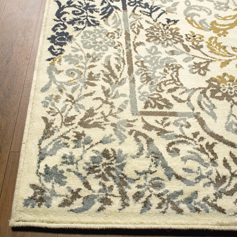 Birch Lane™ Everina Transitional Floral Indoor Area Rug Ivory | Wayfair
