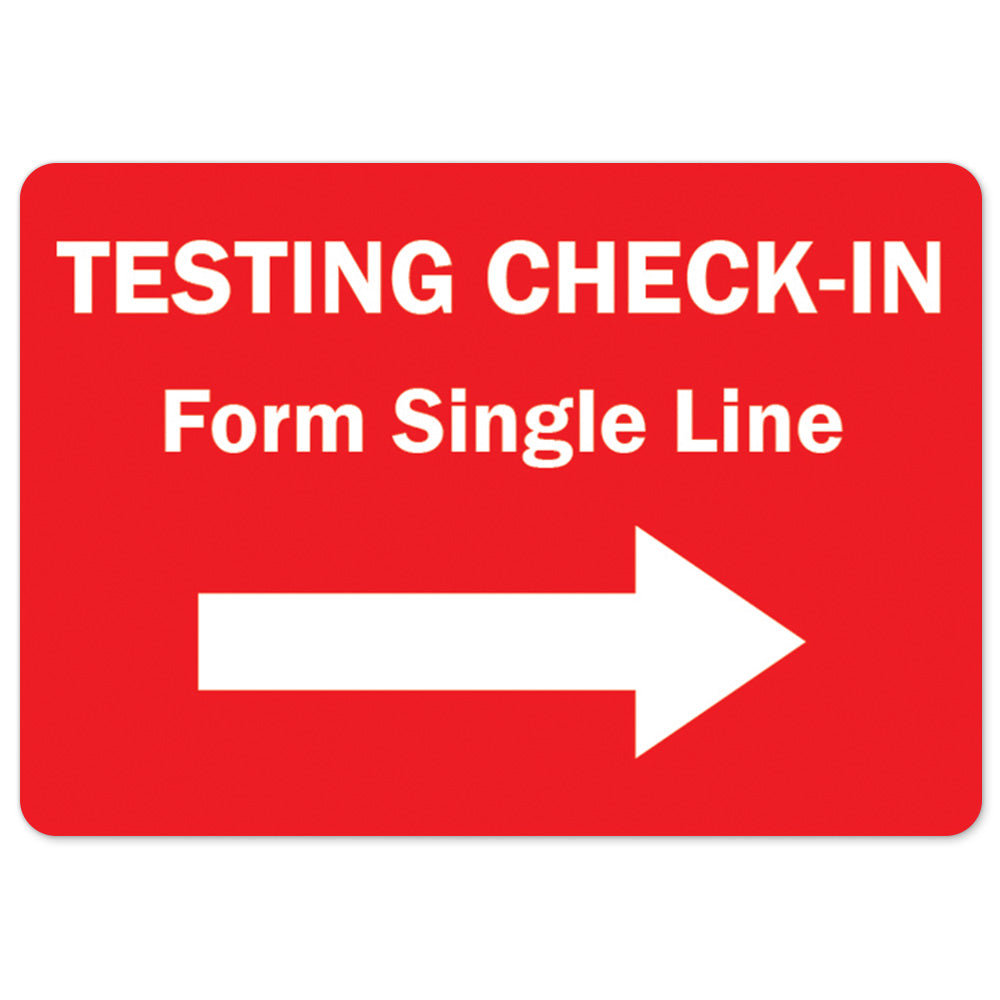 SignMission Public Safety Sign - Testing Check-In Form Single Line ...