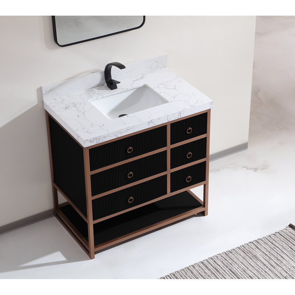 Legion Furniture 36" Freestanding Standard Single Bathroom Vanity with ...