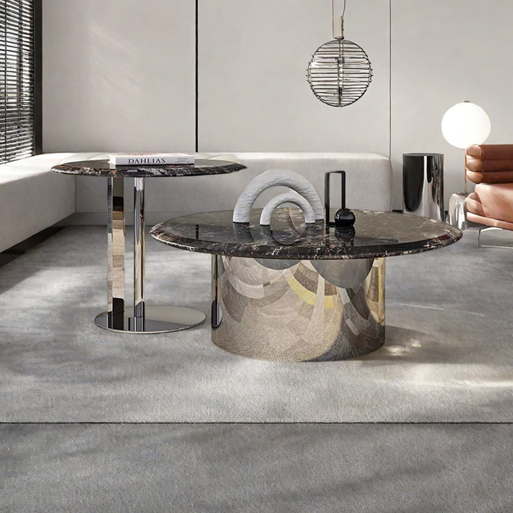 Wu's StylishVault Light luxury minimalist marble coffee table - Wayfair ...