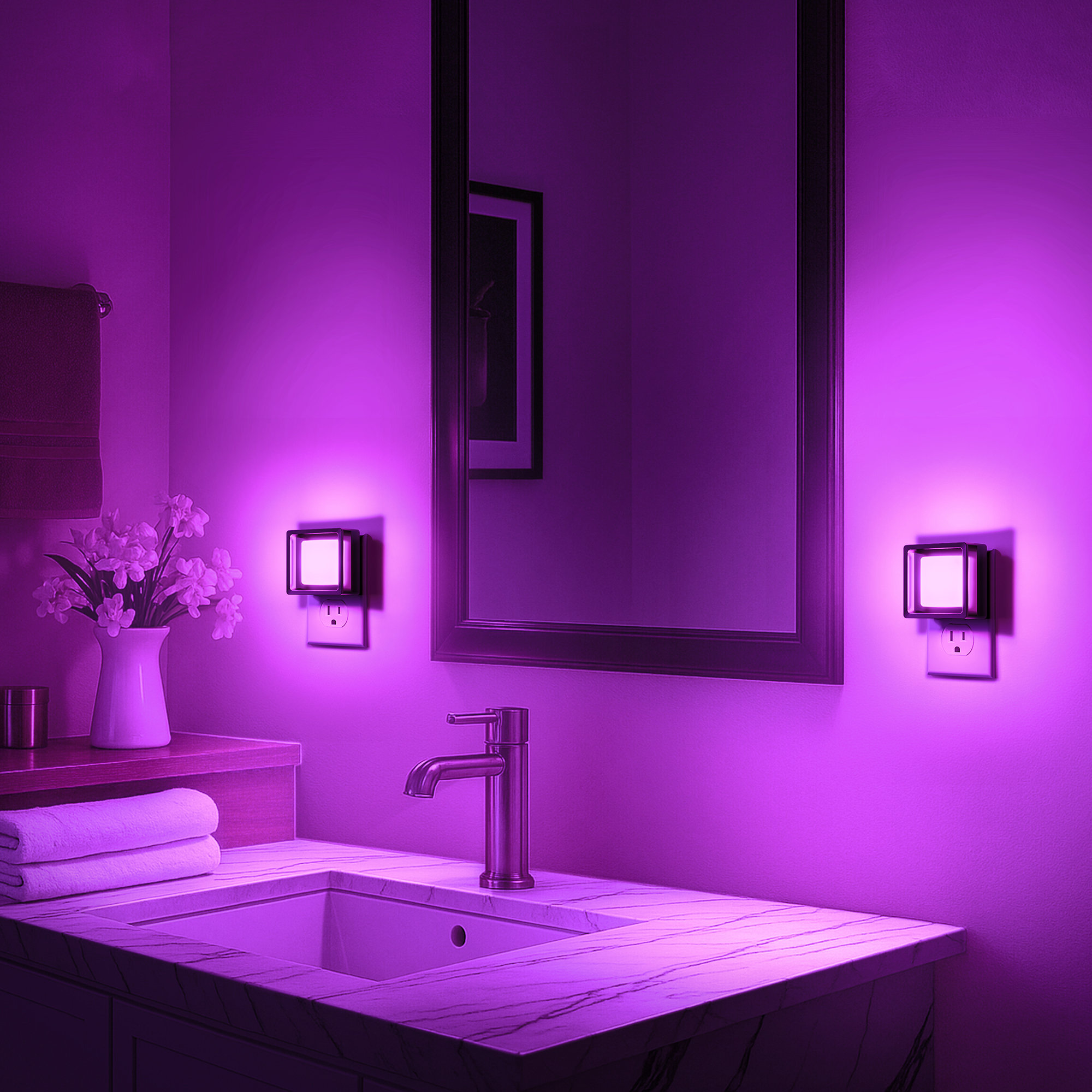 woxeon Dimmable Purple Night Light Plug In Nightstand Light - Wayfair ...