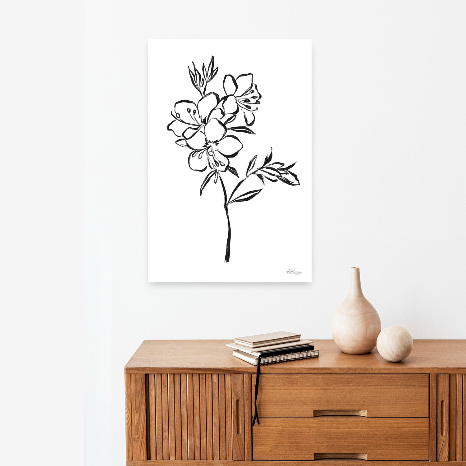 George Oliver Loose Stem 1 Contemporary Minimalist Abstract Cat Flower ...