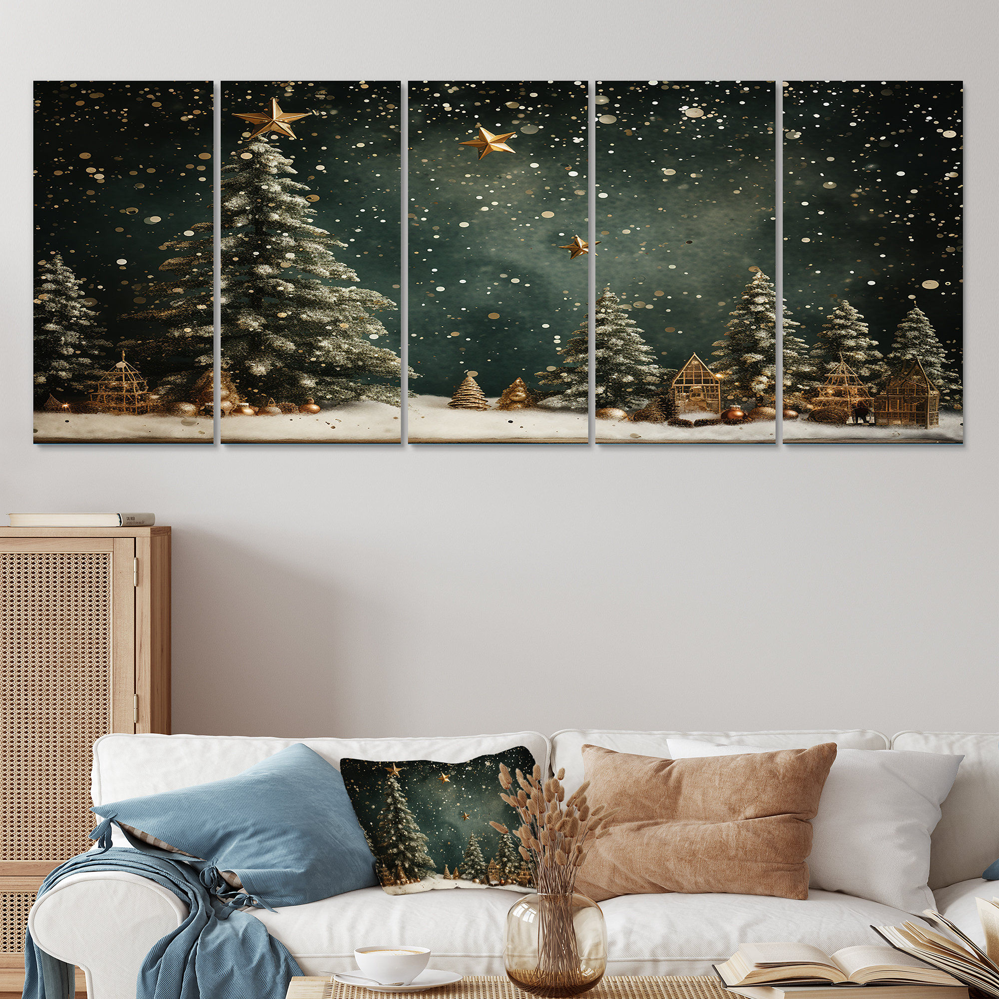 The Holiday Aisle® Green Christmas Pine Tree Decor - Tree Pine 5 Piece ...