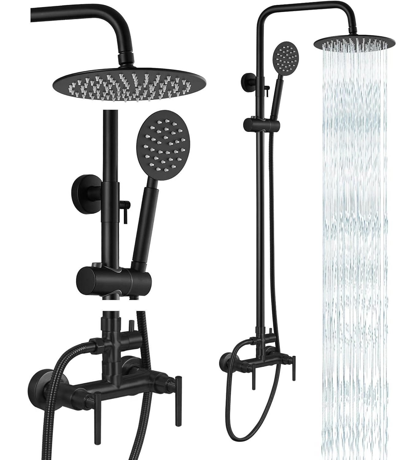 PSWY Outdoor Shower Fixture High Pressure Shower System Combo Wall ...
