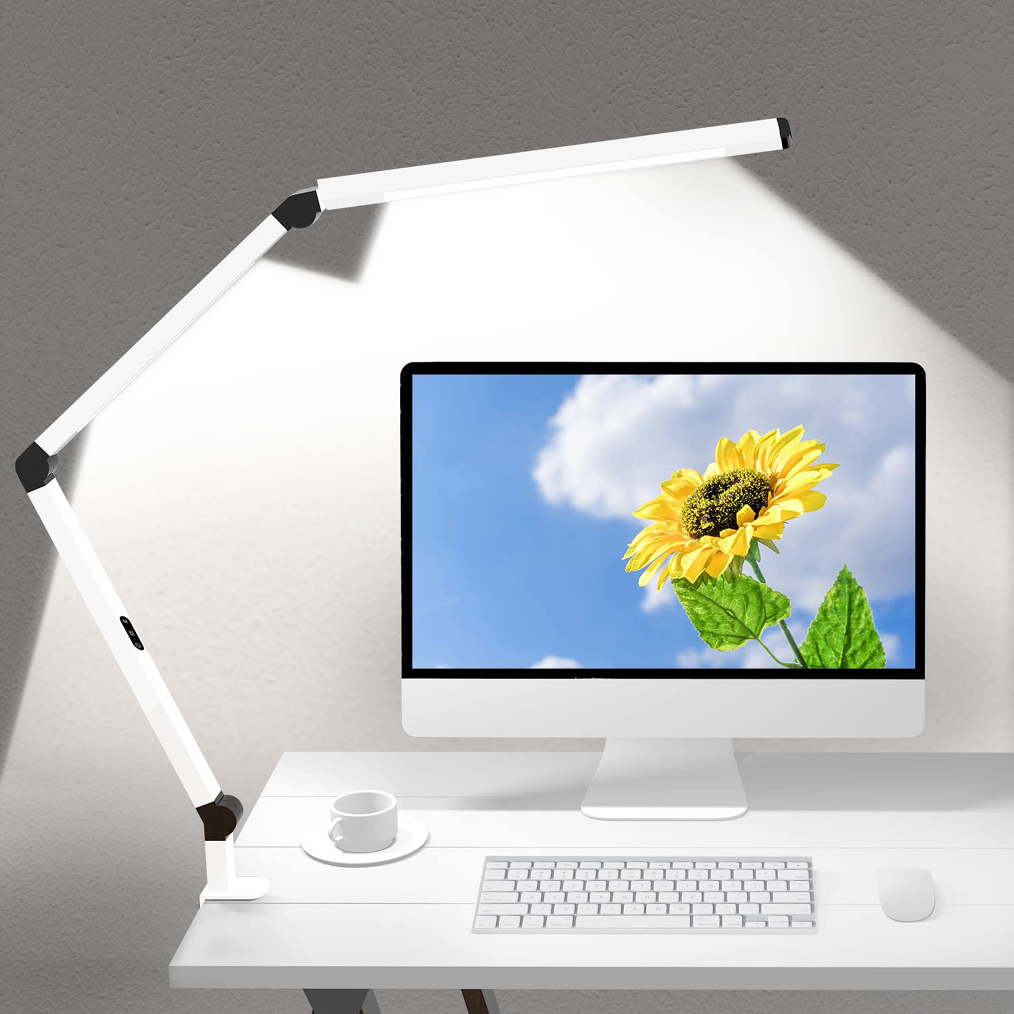 Ivy Bronx Adjustable swing arm clamp LED desk lamp | Wayfair