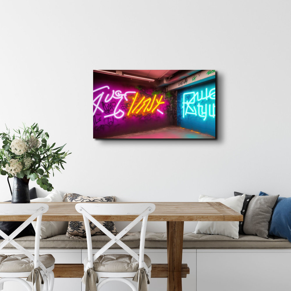 ATX Art Group LLC Subway Neon Graffiti Advertisements Pop Art On Canvas ...