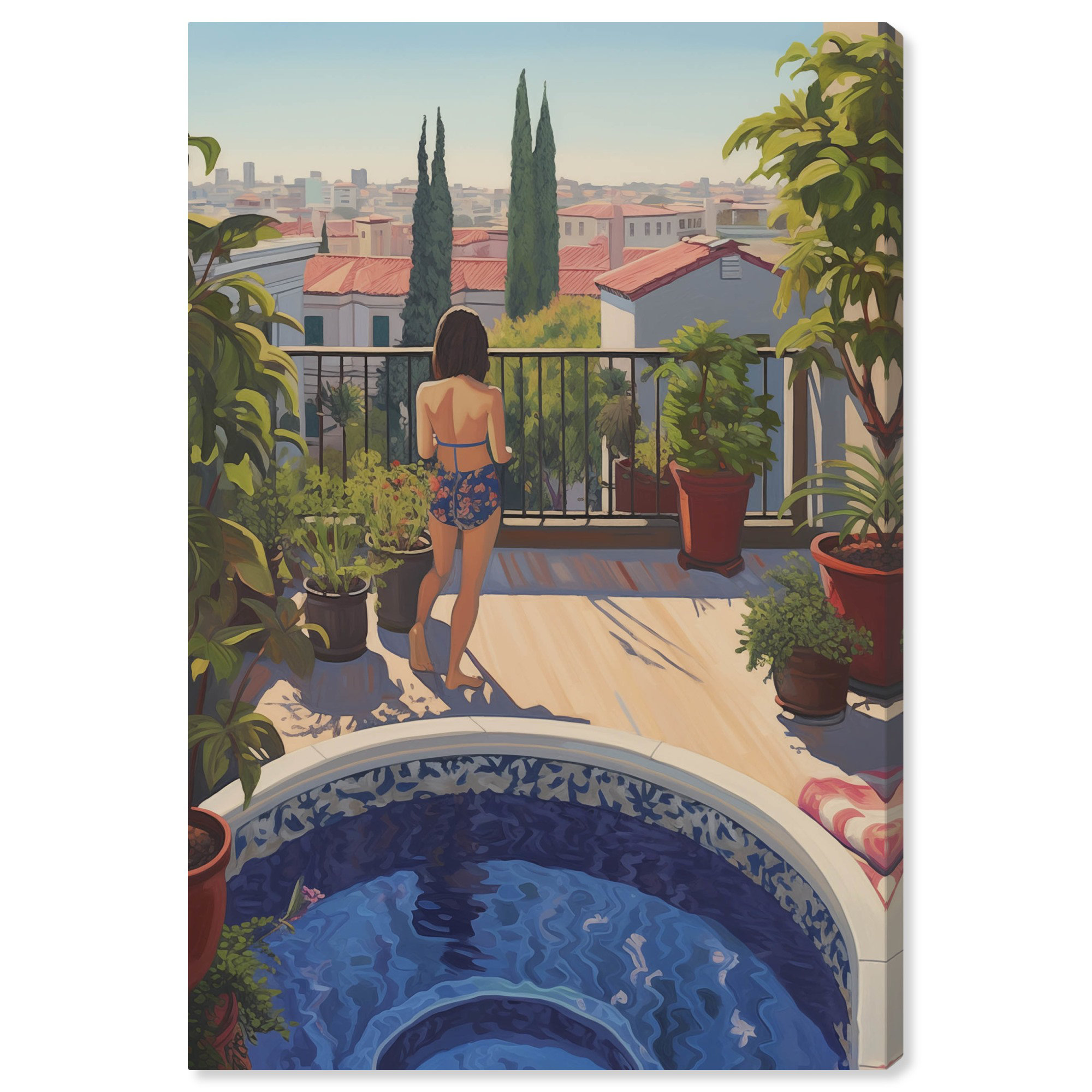 Art Remedy Jacuzzi Days Canvas Tropical Bathroom Wall Art by Art Remedy ...