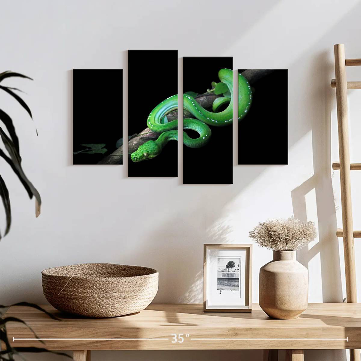 Ebern Designs Brampt Green Python Slithering On A Branch | Wayfair