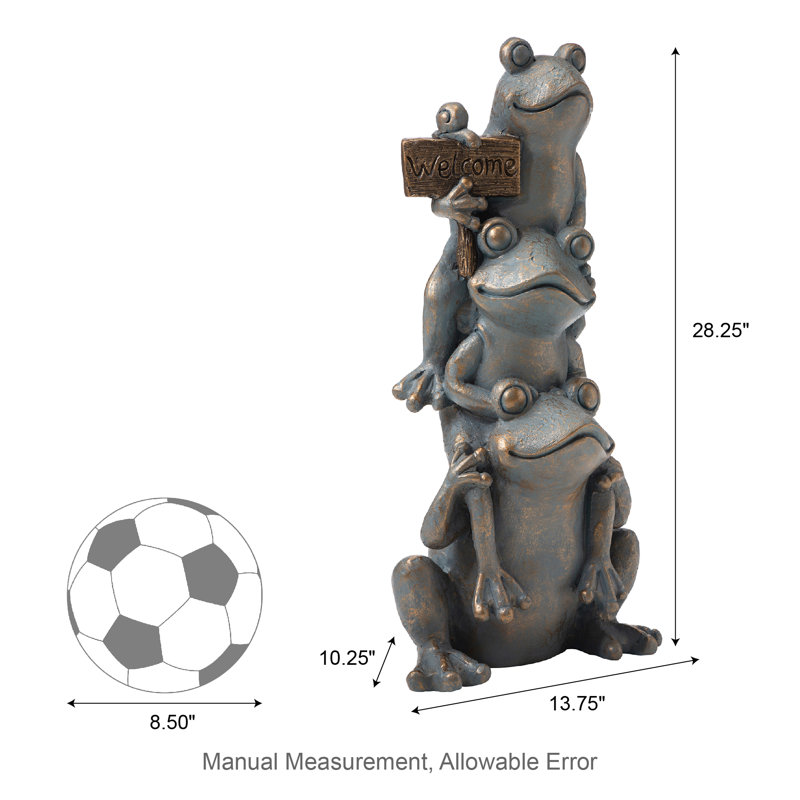 Trinx Zachary Bronze MGO Stacked Frog Garden Statue & Reviews | Wayfair