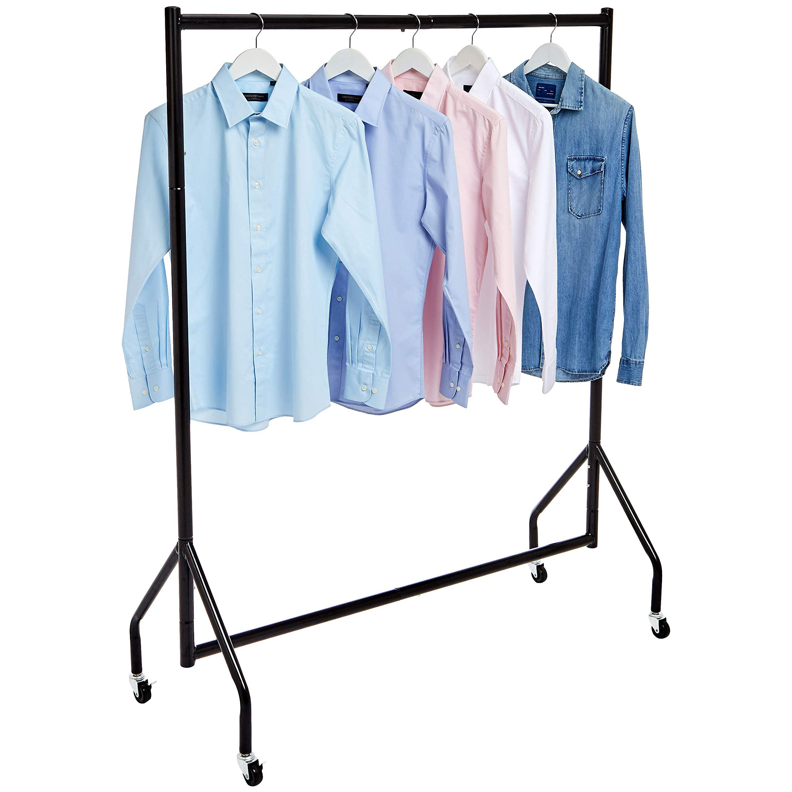 Rebrilliant Heavy Duty Rolling Garment Rack, Hanging Clothes Organizer ...