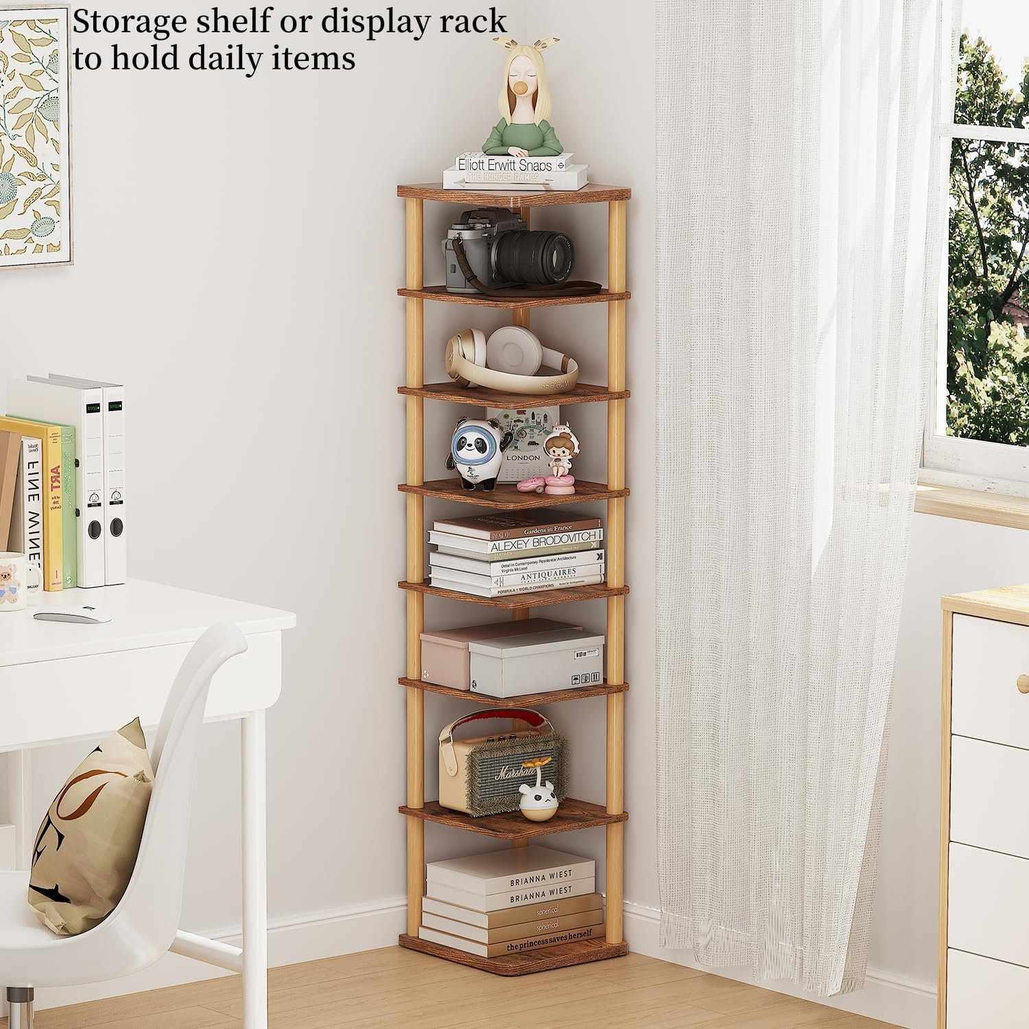 Ebern Designs 8 Tall Narrow Shoe Rack,Vertical Shoe Rack, Freestanding ...