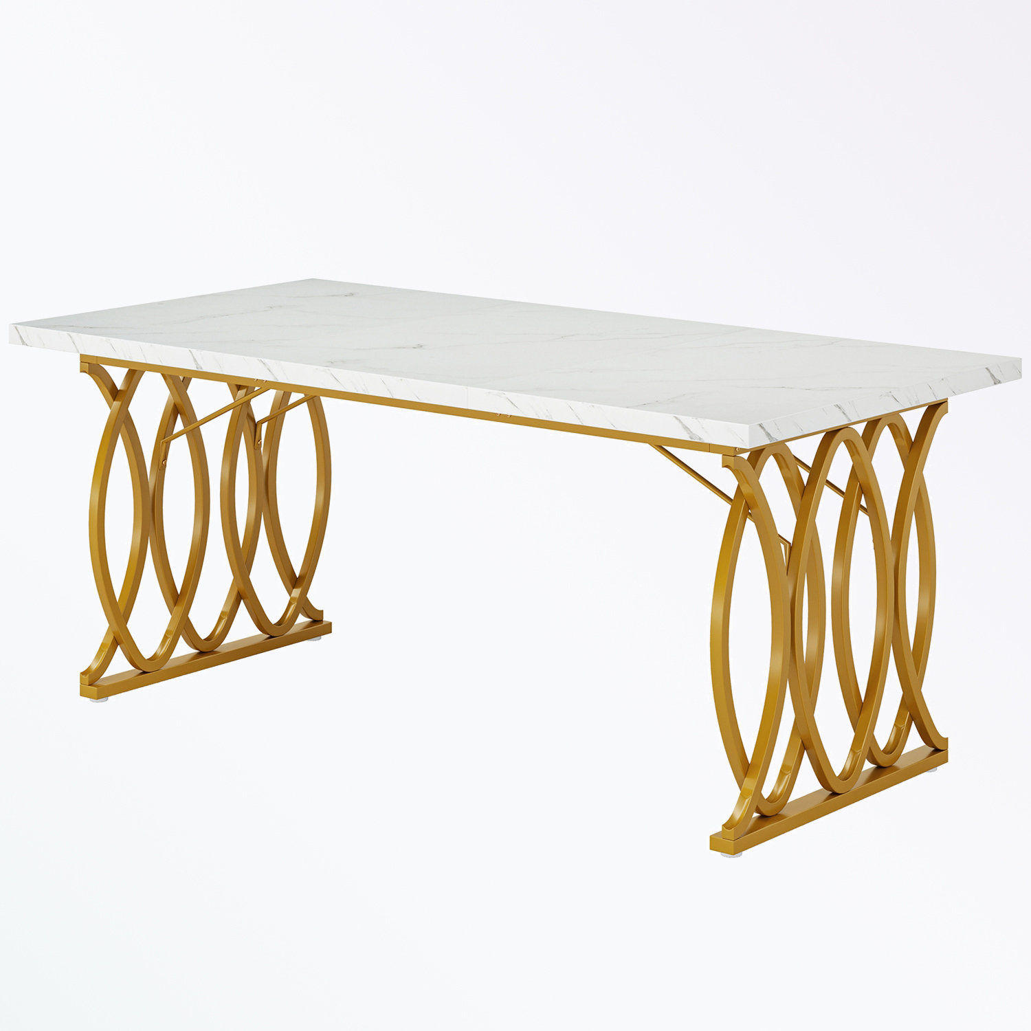 Mercer41 Dining Table with Geometric Legs | Wayfair