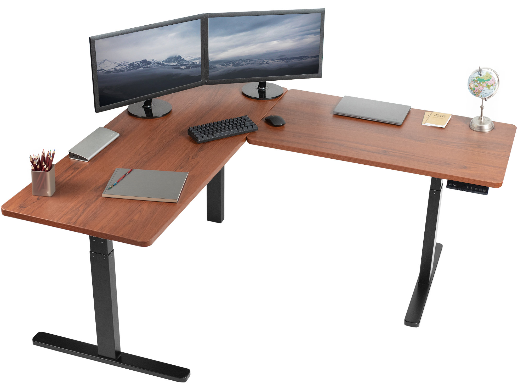Vivo 67in x 60in L-Shaped Electric Desk, 3E6B Series & Reviews | Wayfair