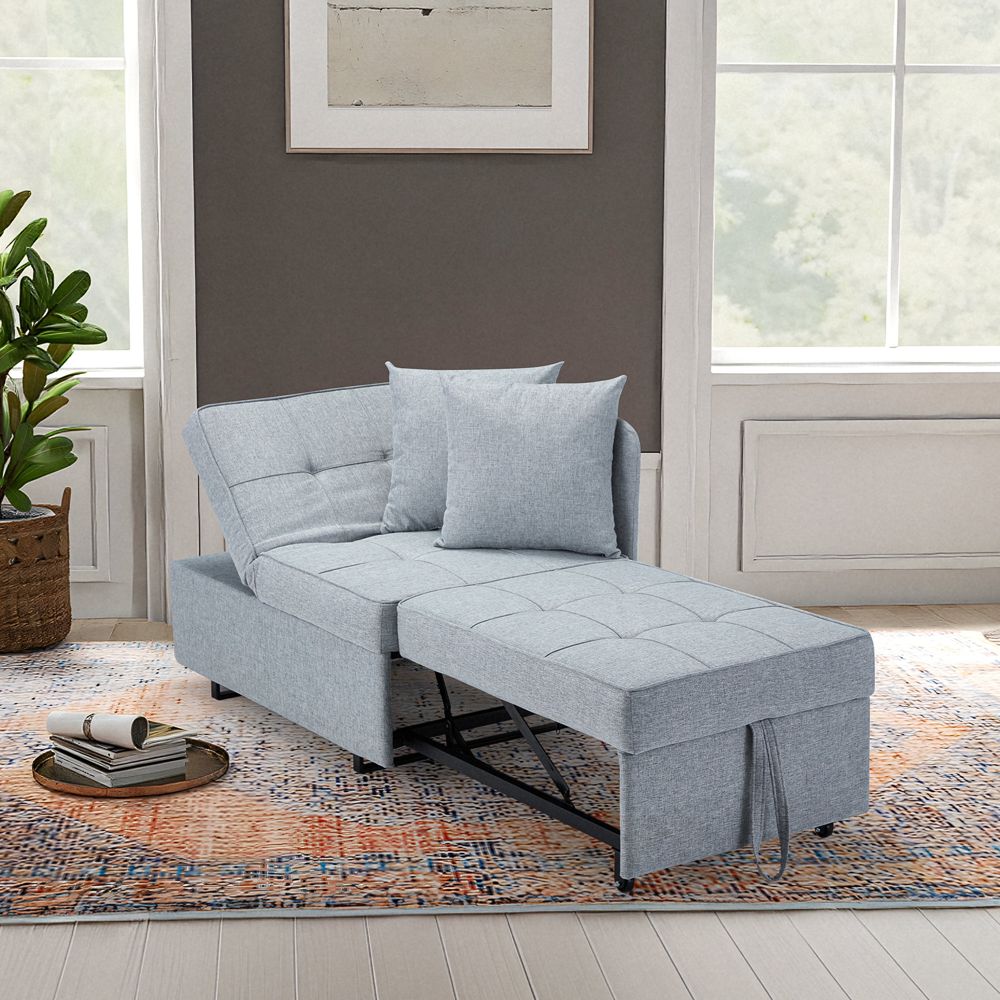 EROMMY 3-in-1 Sleeper Sofa Chair Bed , 5-position Adjustable Backrest ...