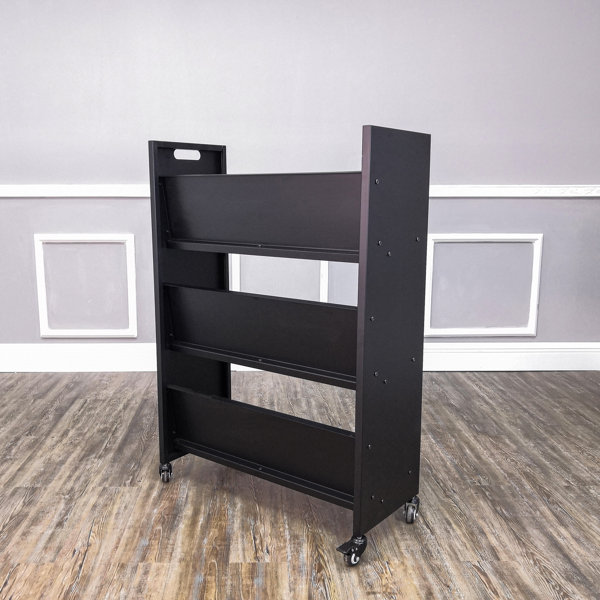 FixtureDisplays Metal Book Cart Rooling Book Truck Library Book Cart ...