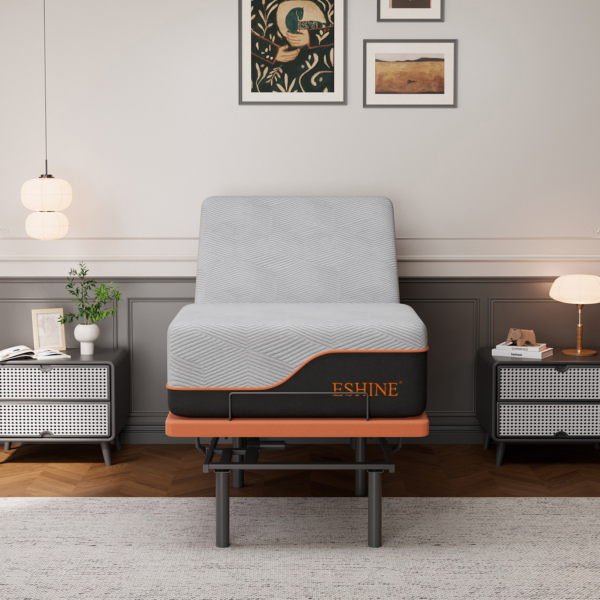 ESHINE Massaging Zero Gravity Adjustable Bed With 14" Ultra-Plush Black ...