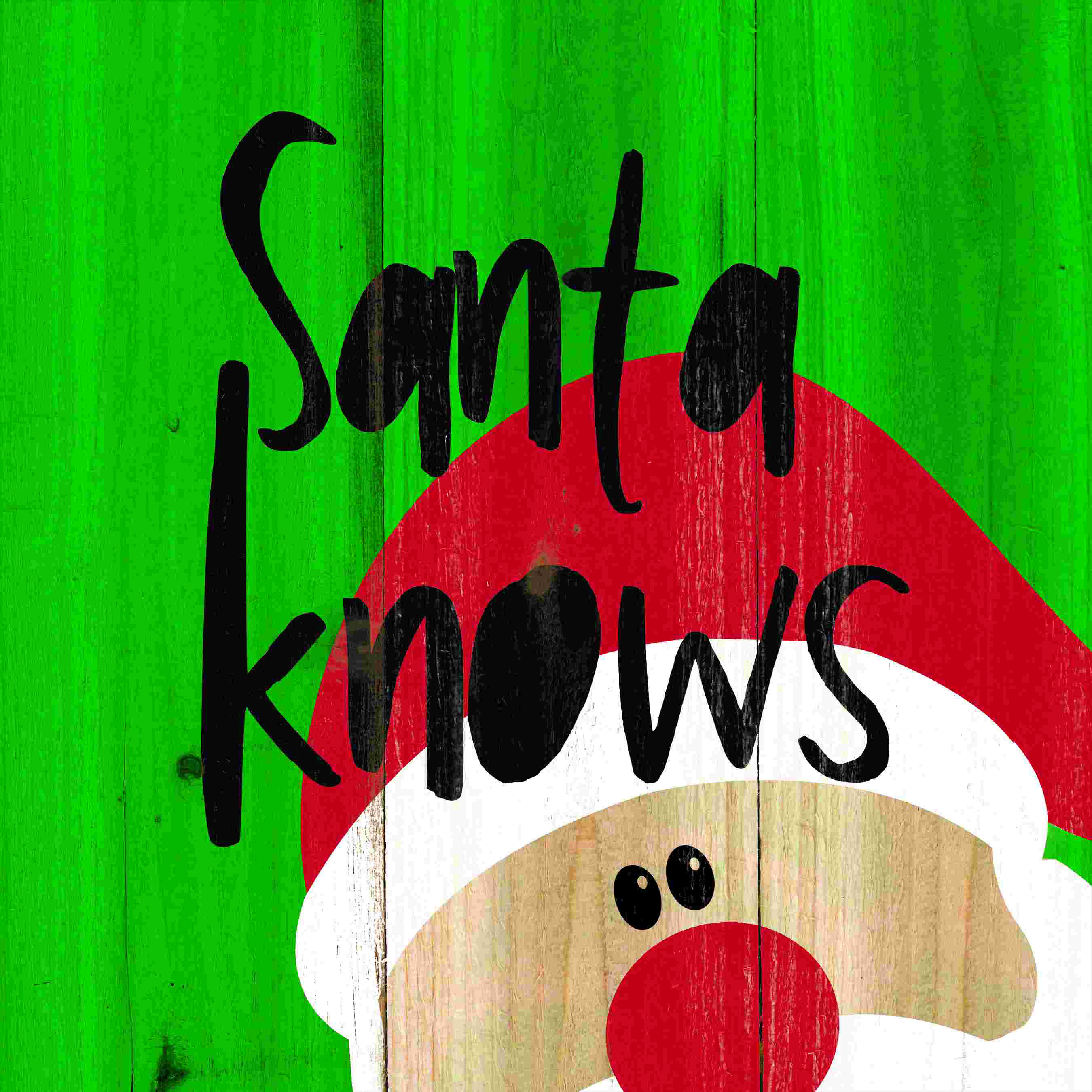 The Holiday Aisle® Santa Knows - Wrapped Canvas Graphic Art | Wayfair