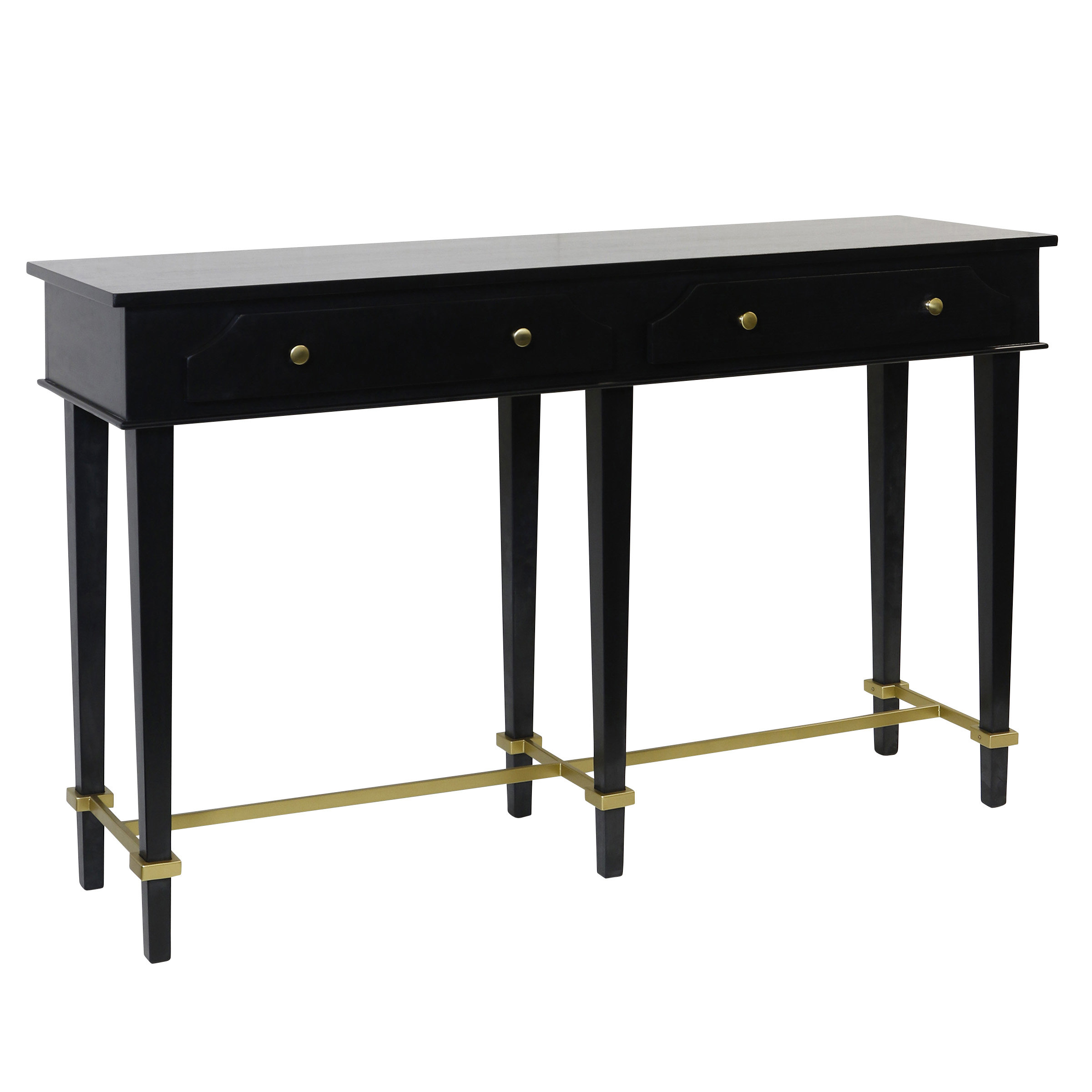 Red Barrel Studio Albert - Two Drawer Console Table - Dark Caramel and ...