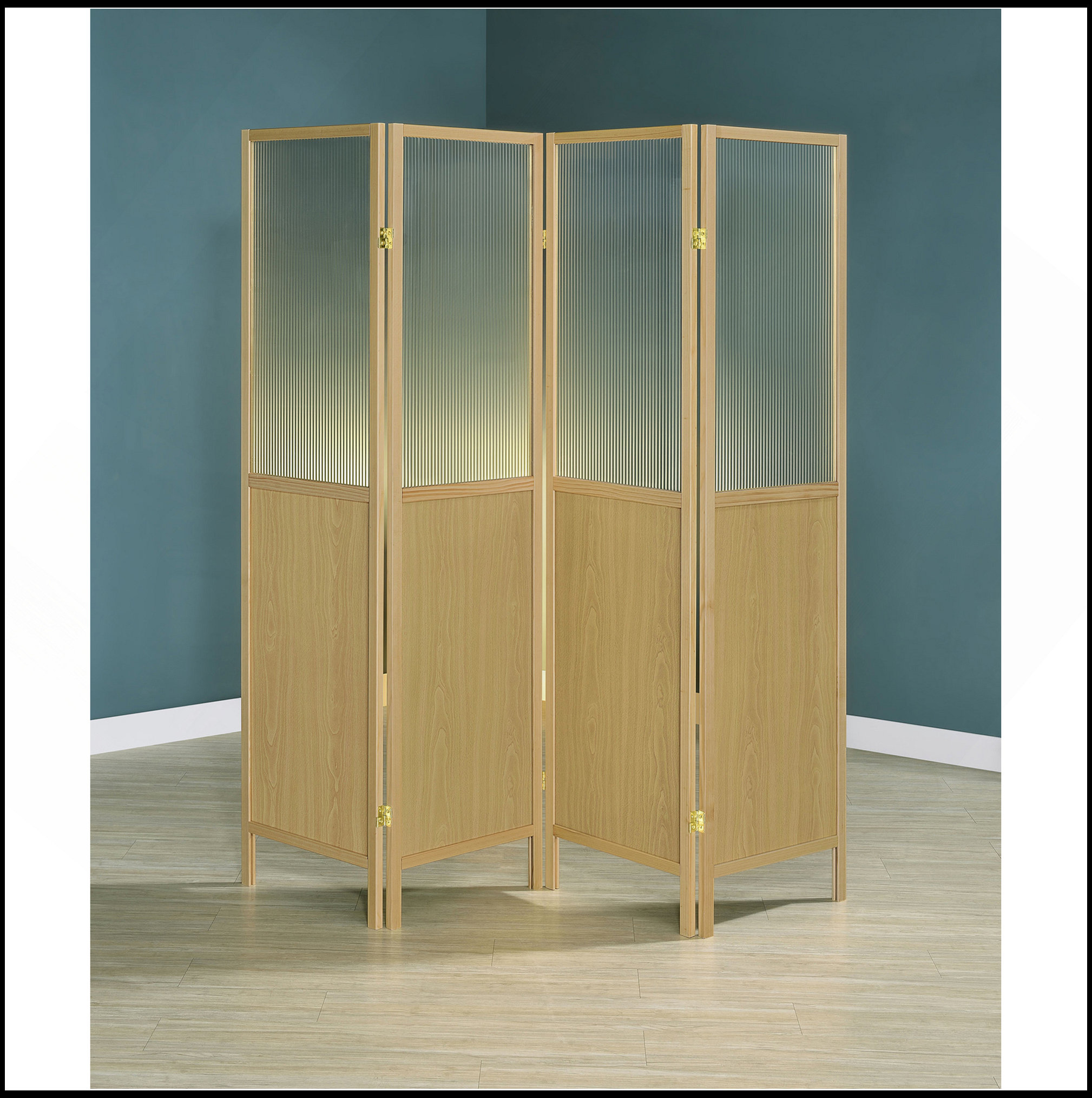 KUNMINGZHUHE Florentin White 4-Panel Room Divider Folding Shoji Screen ...