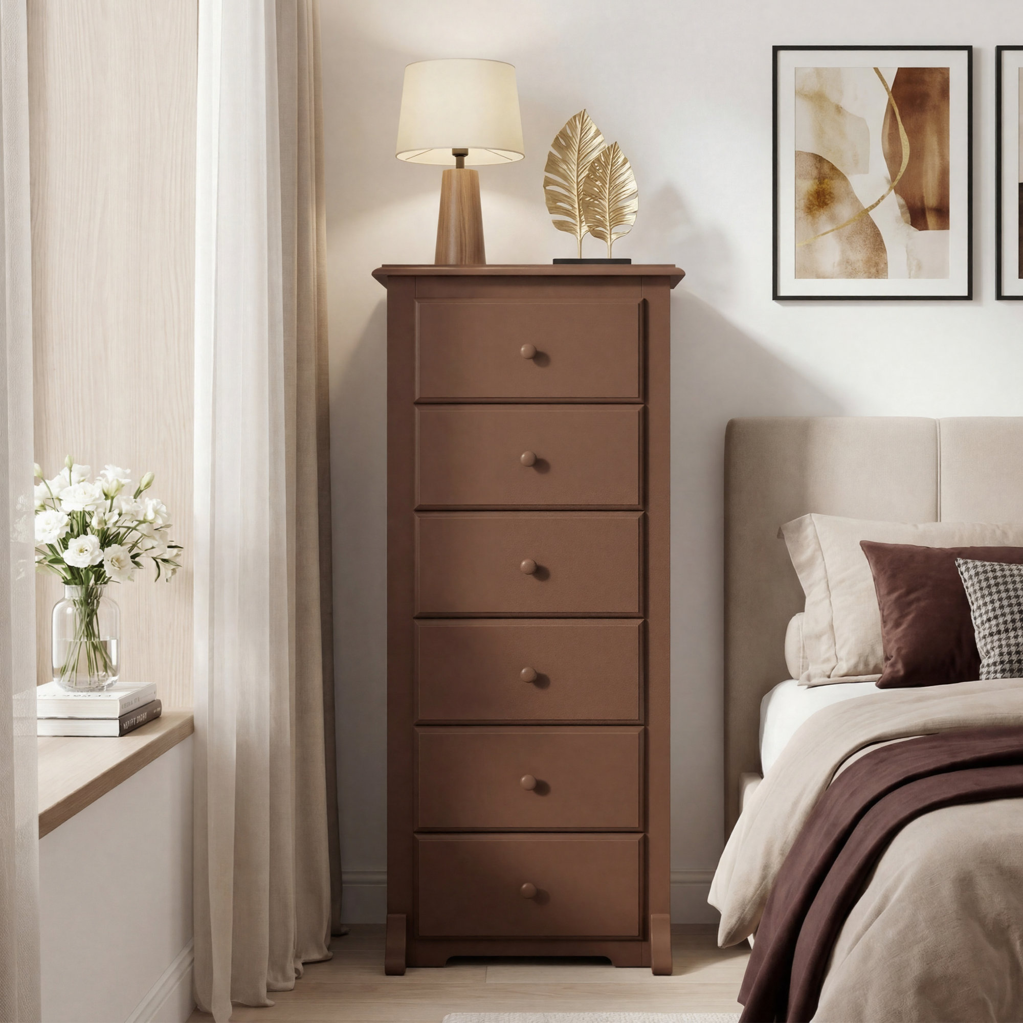 Latitude Run® Tall 6-Drawer Storage Dresser, Chest of Drawers for ...
