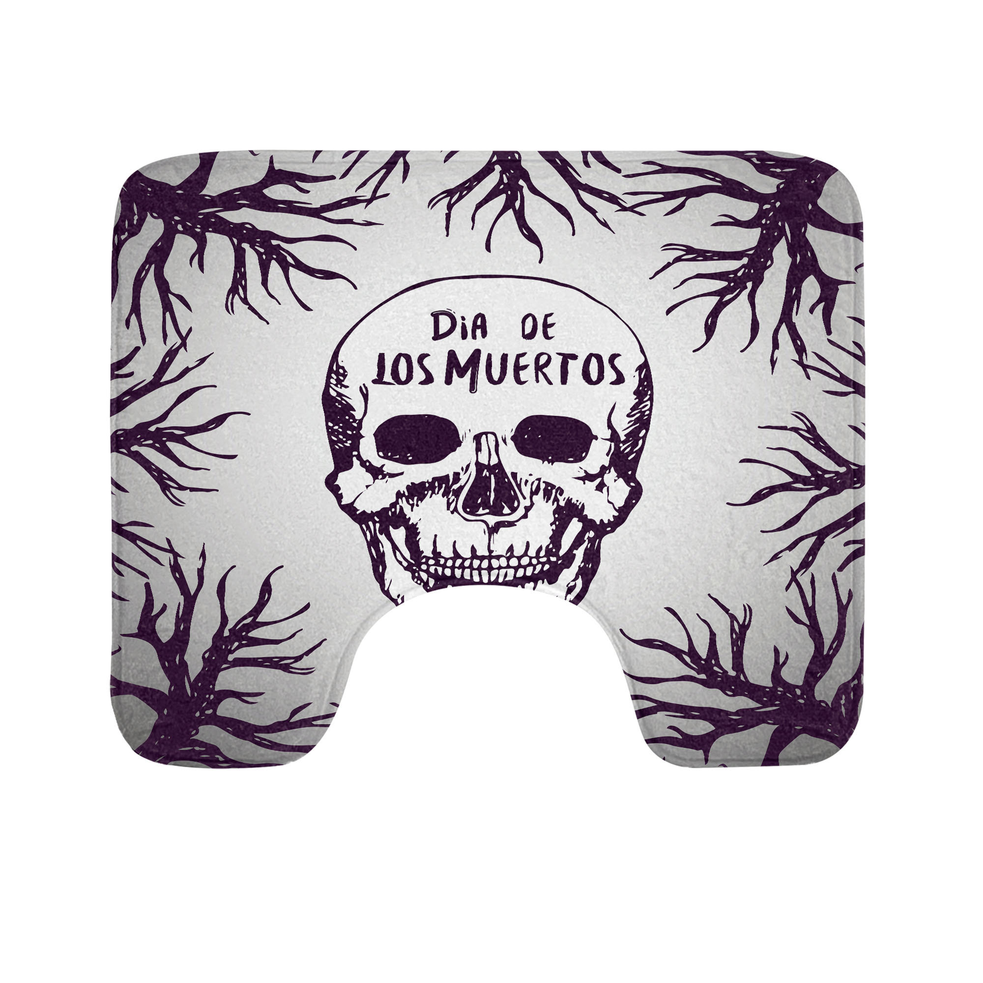 East Urban Home Skull Toilet Mat U-Shape Bathroom Rug 20" Purple | Wayfair