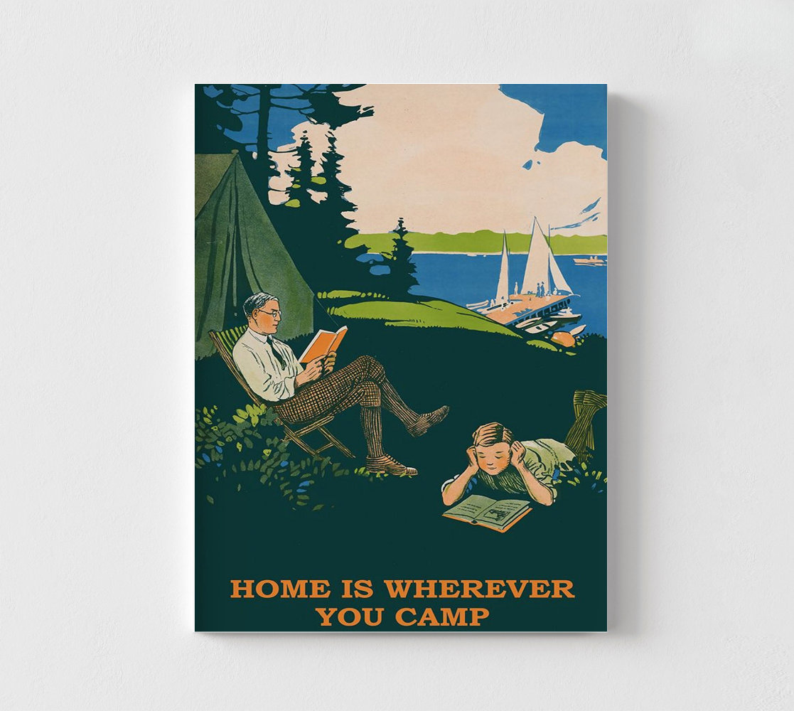 WeFrameArt Vintage Camping Poster, Extra Large Retro Family Camping ...