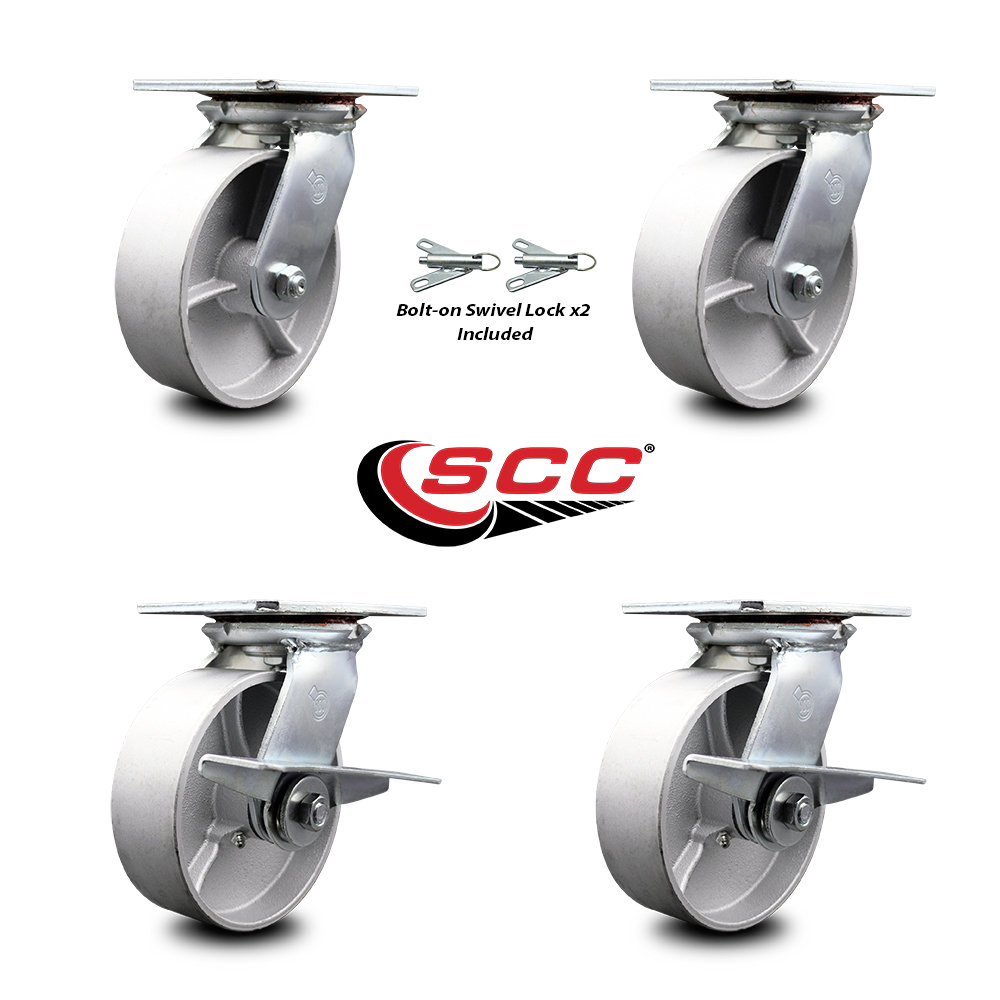 Service Caster 4 Piece Semi Steel Caster Set | Wayfair