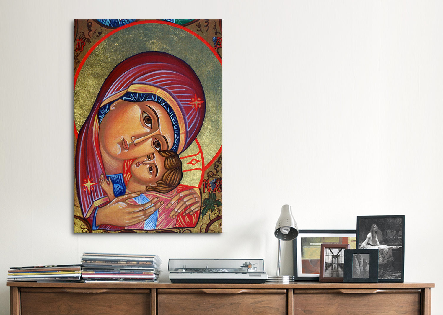 iCanvas Christian Theotokos and Christ Painting Print on Canvas ...