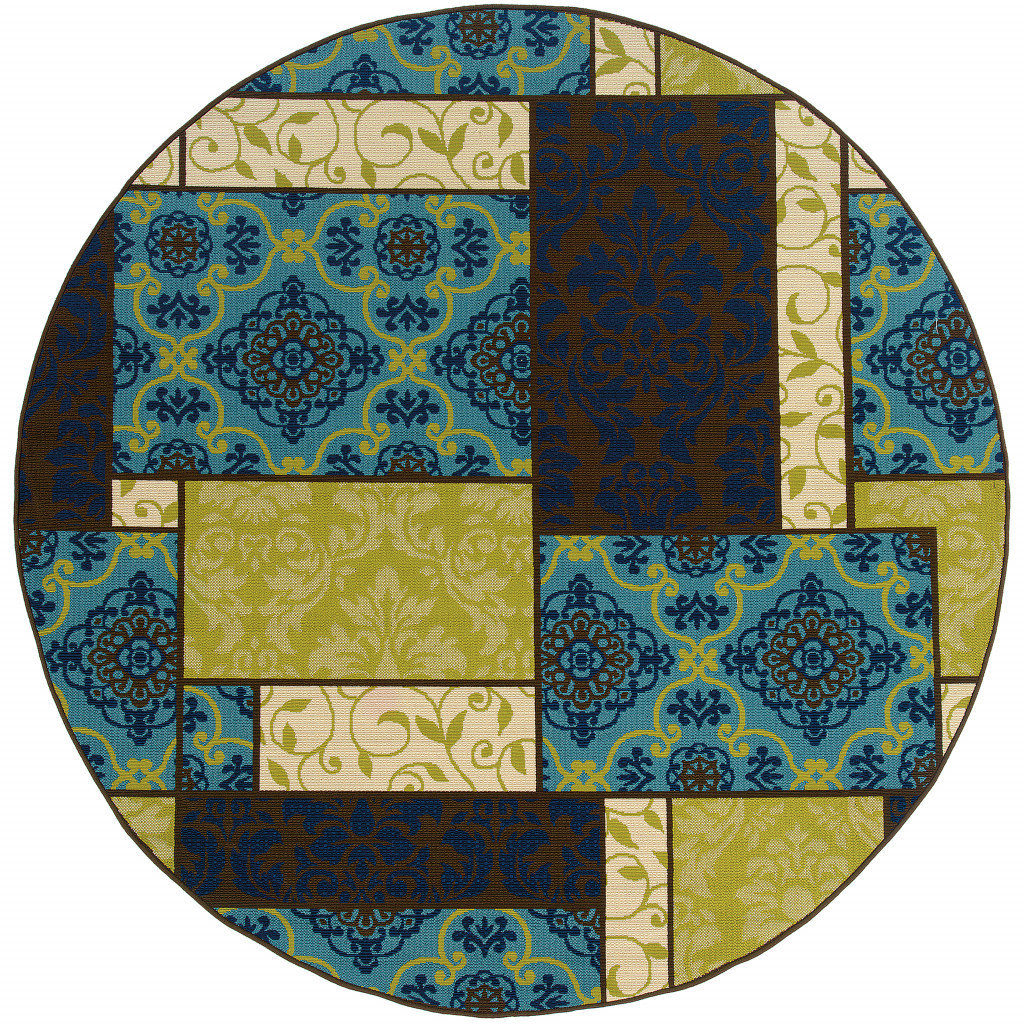 Astoria Grand Piedmt Floral Blue/Green/Beige Indoor / Outdoor Area Rug ...