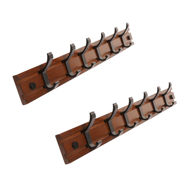 Rebrilliant Dyal Solid Wood Wall 6 - Hook Wall Mounted Coat Rack ...