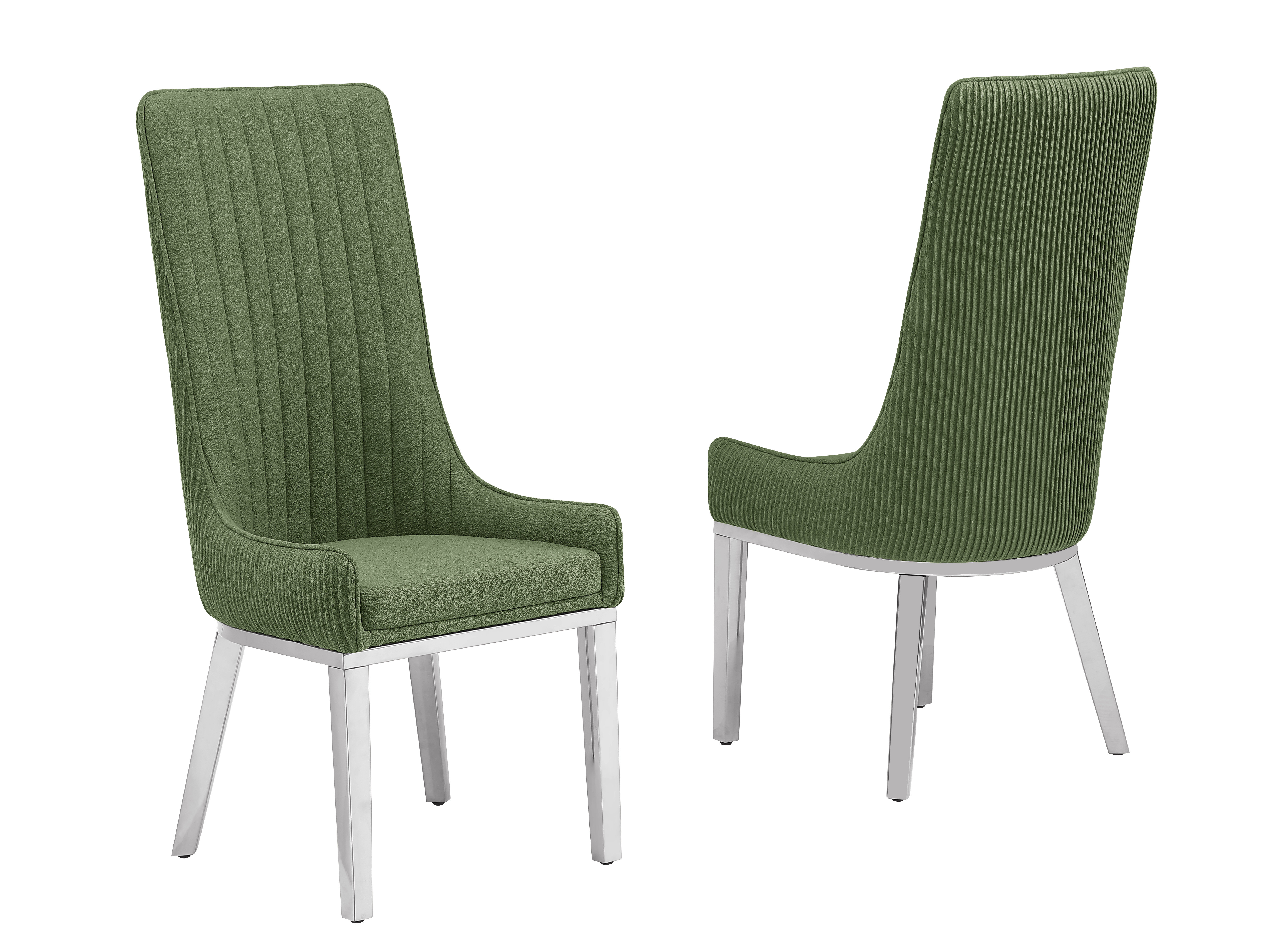 Everly Quinn Tall Pleated Back Side Chairs With Teddy Fur Fabric | Wayfair