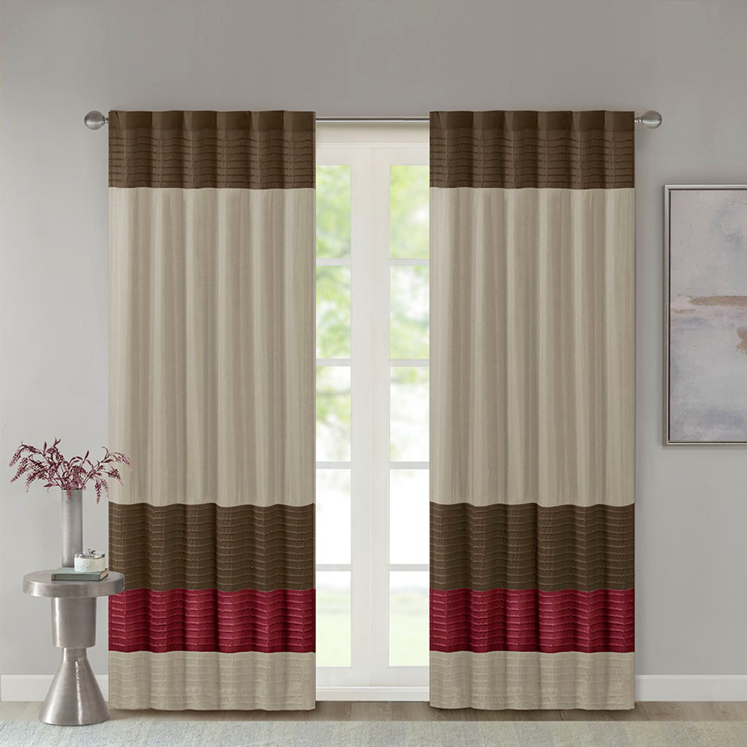 Latitude Run® Polyoni Pintuck Window Curtain Panel (Single Piece) | Wayfair