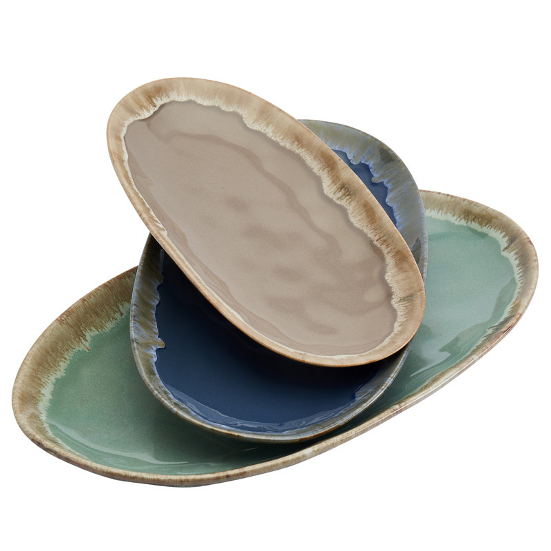 Tabletops Gallery Tuscan 3 Piece Platter Set & Reviews | Wayfair