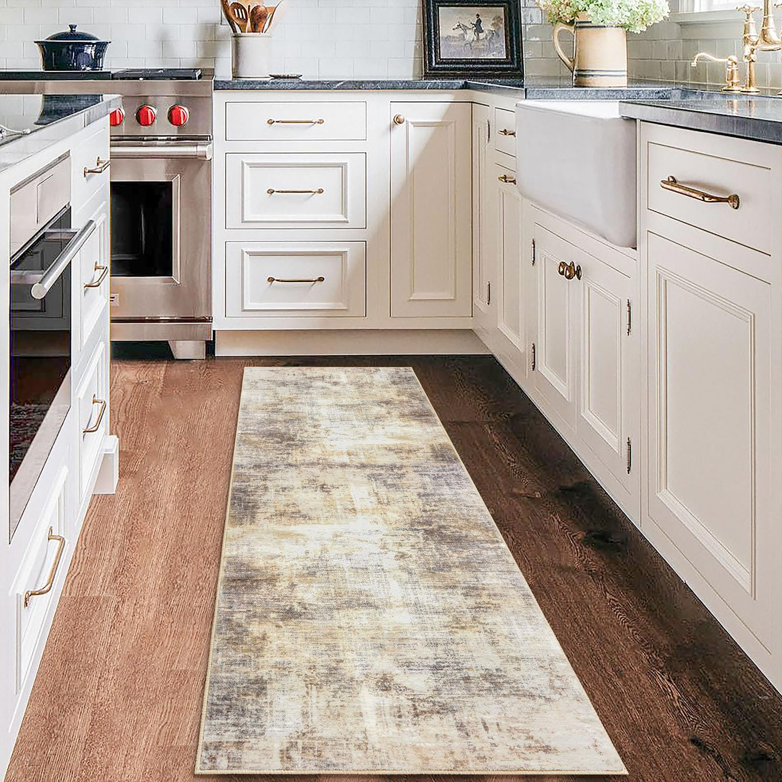 17 Stories Abstract Runner Rug 2X5 Ft Washable Runners For Hallways ...