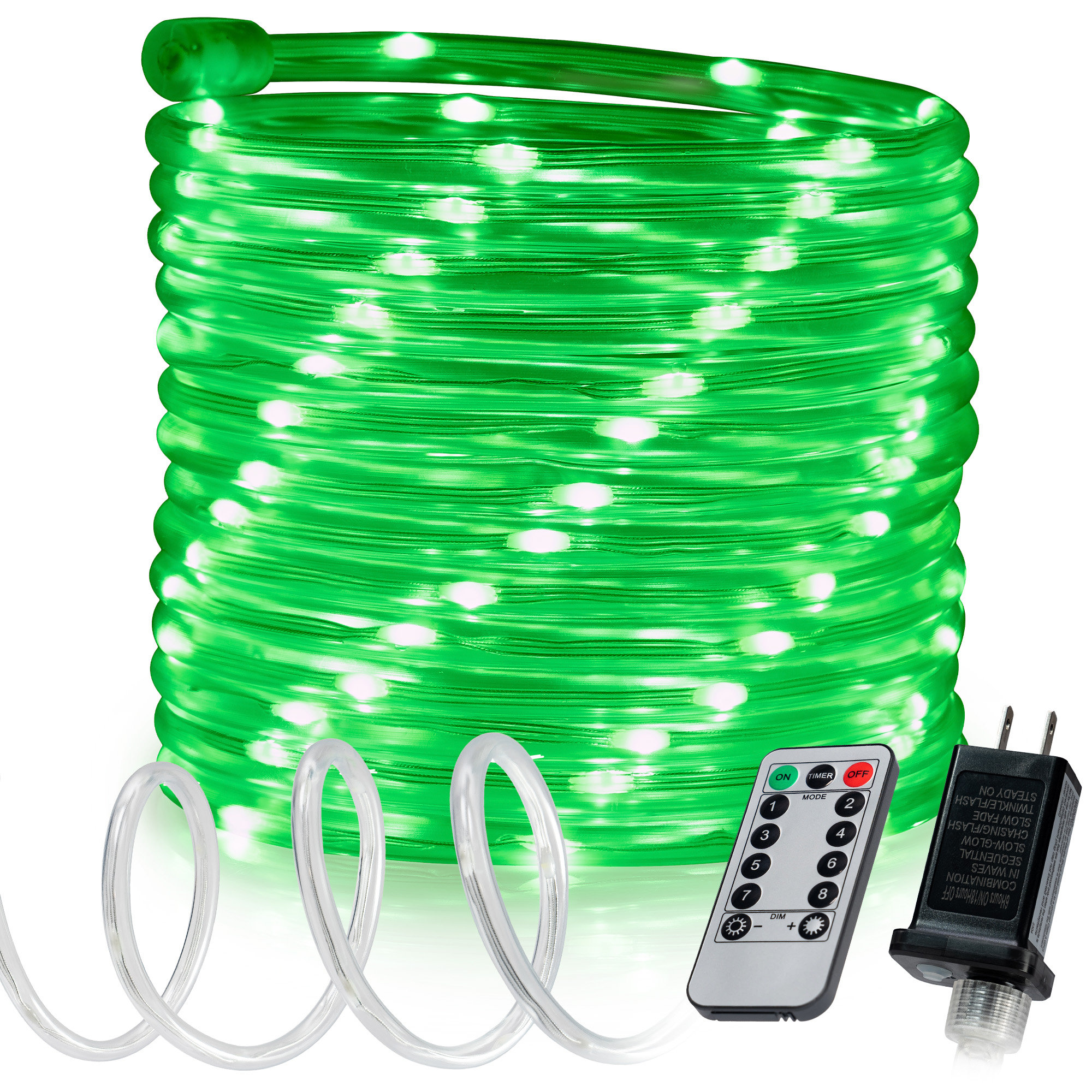The Holiday Aisle® 50ft 8-Mode Waterproof LED Rope Light | Wayfair