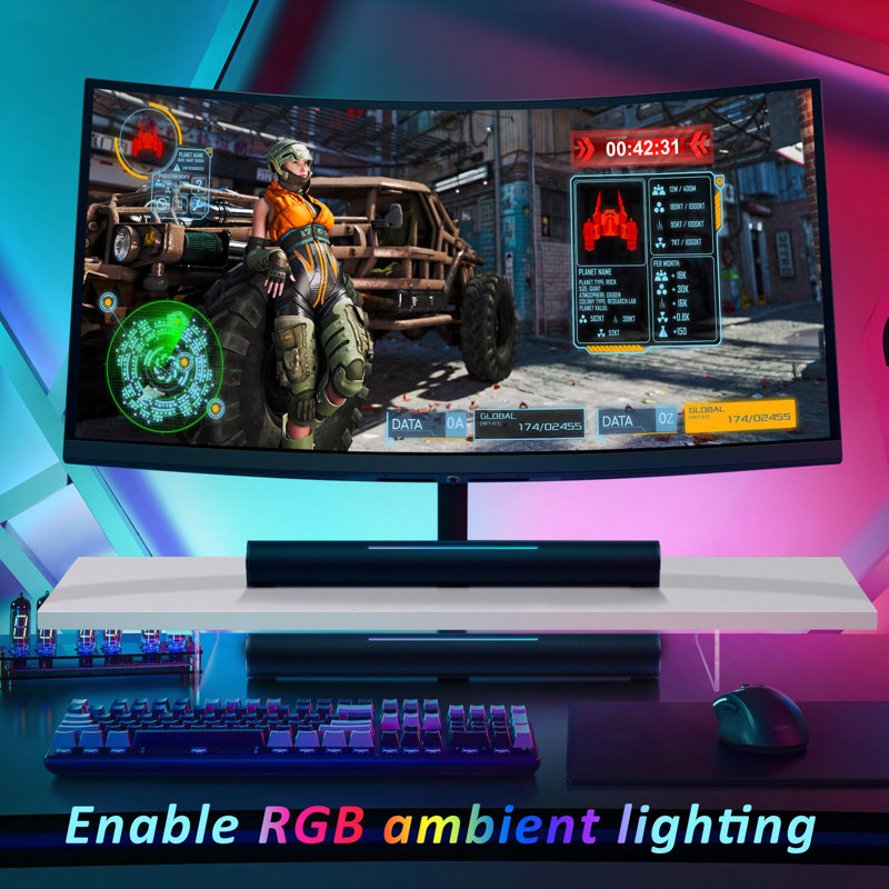 Orren Ellis Monitor Stand Riser,Wood & Acrylic Computer Monitor Stand ...