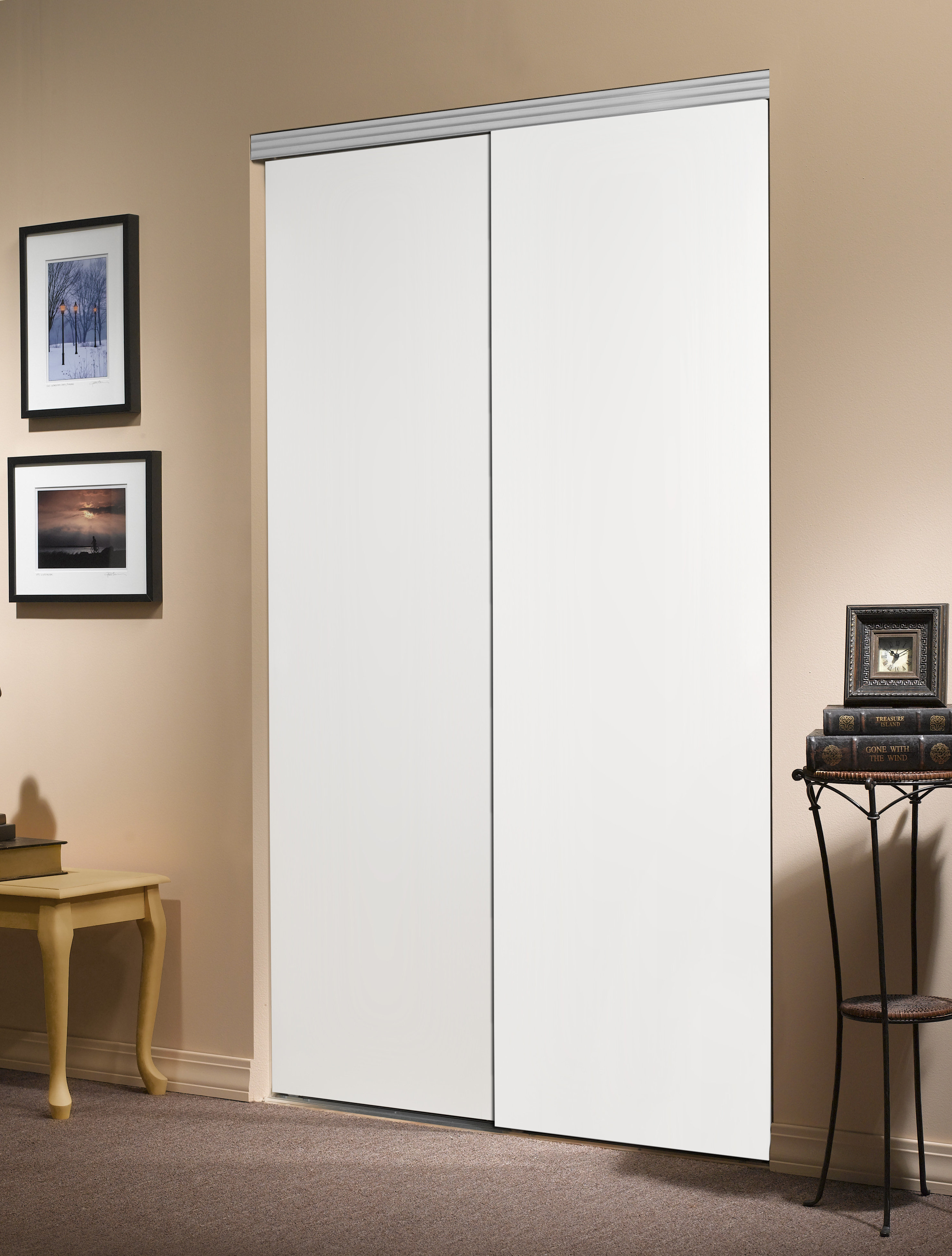 Custom Door and Mirror Flush Manufactured Wood Unfinished Sliding ...