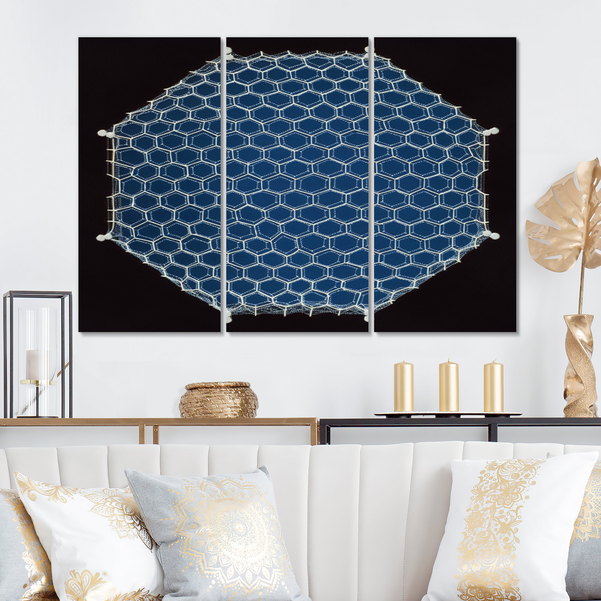 Design Art Hexagon Space Hive Infinity Matrix - Fractals Canvas Wall ...