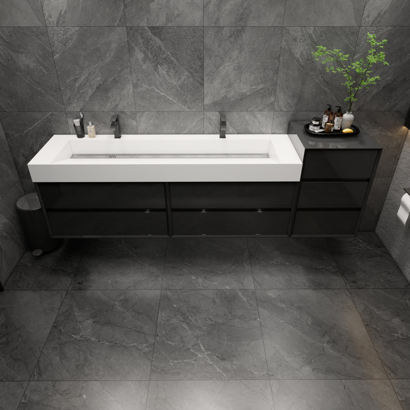 Better Vanity Albizu 79" Wall-Mounted Double Bathroom Vanity | Wayfair