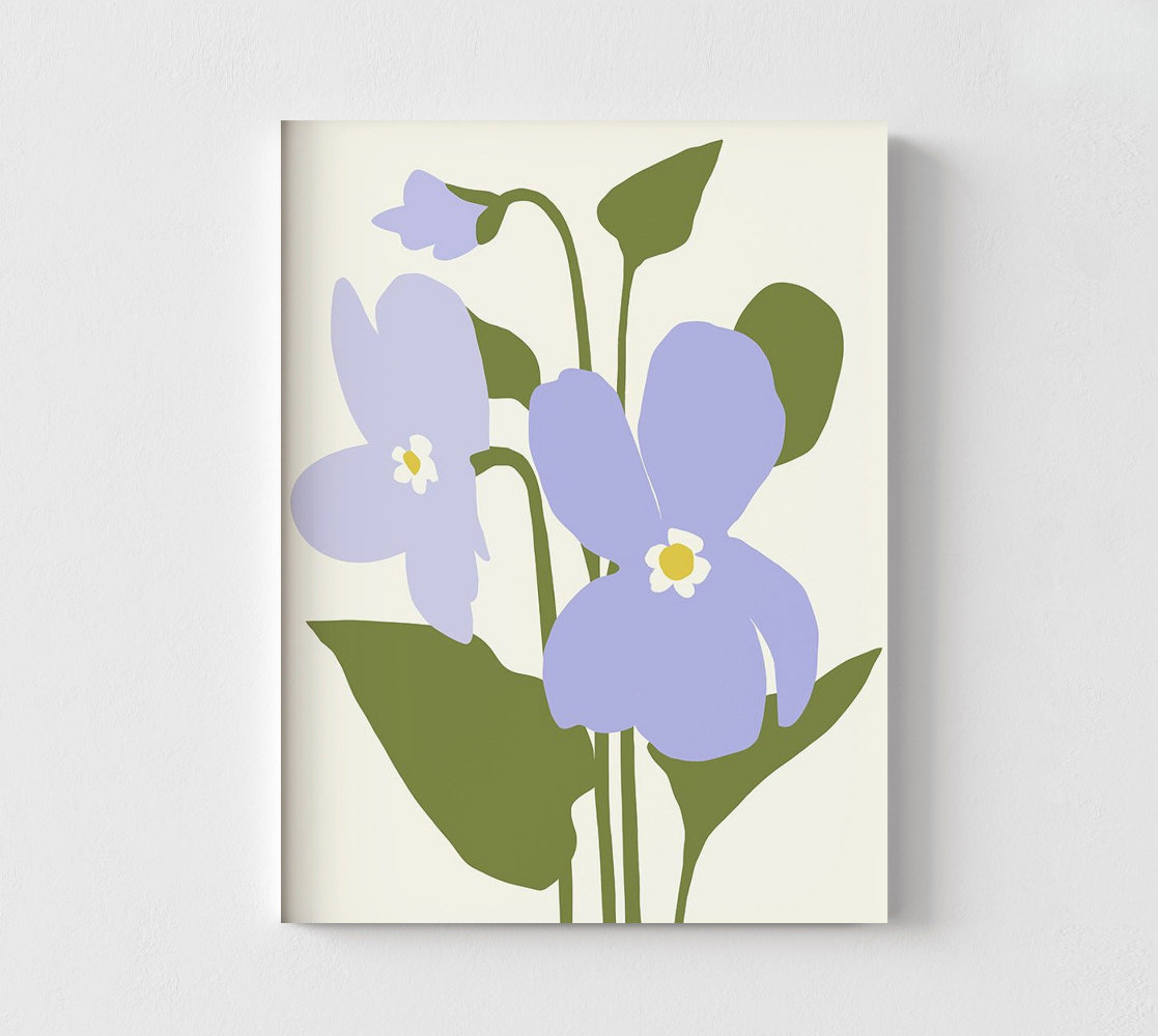 WeFrameArt Violets Wall Art Print, Floral Painting Print, Framed ...