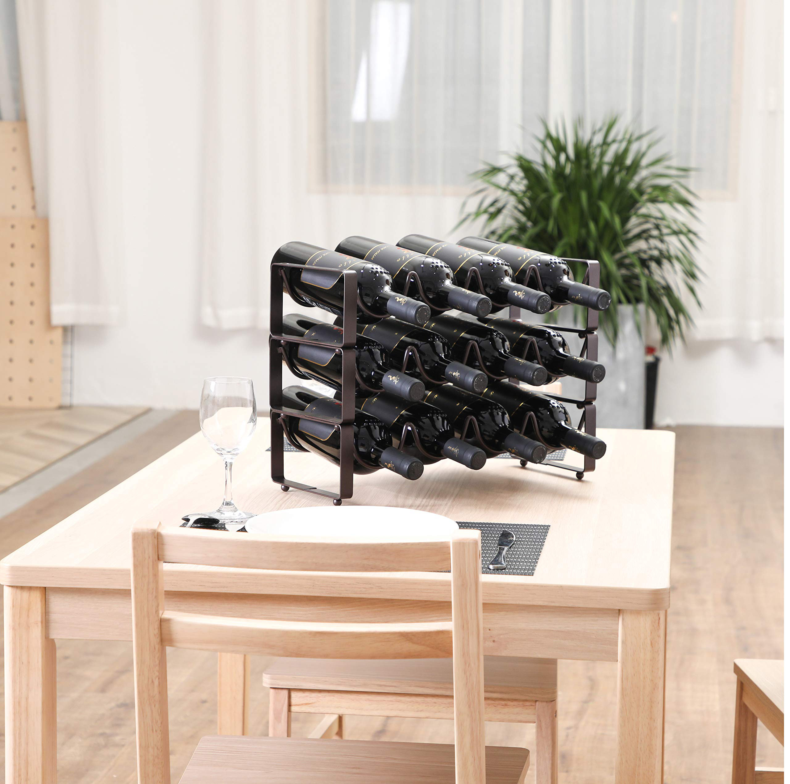 Latitude Run® Wine Rack,3 Tier Stackable Freestanding Countertop Wine ...